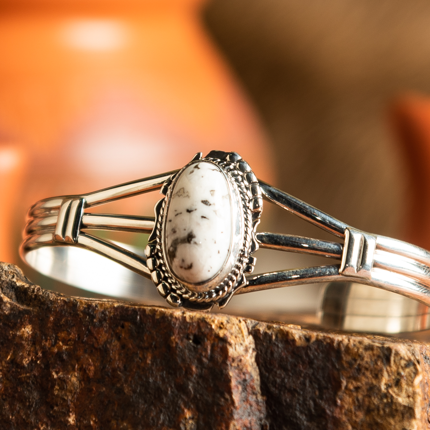 White Buffalo Bracelet - Native American Turquoise Jewelry - Dakota Sky ...