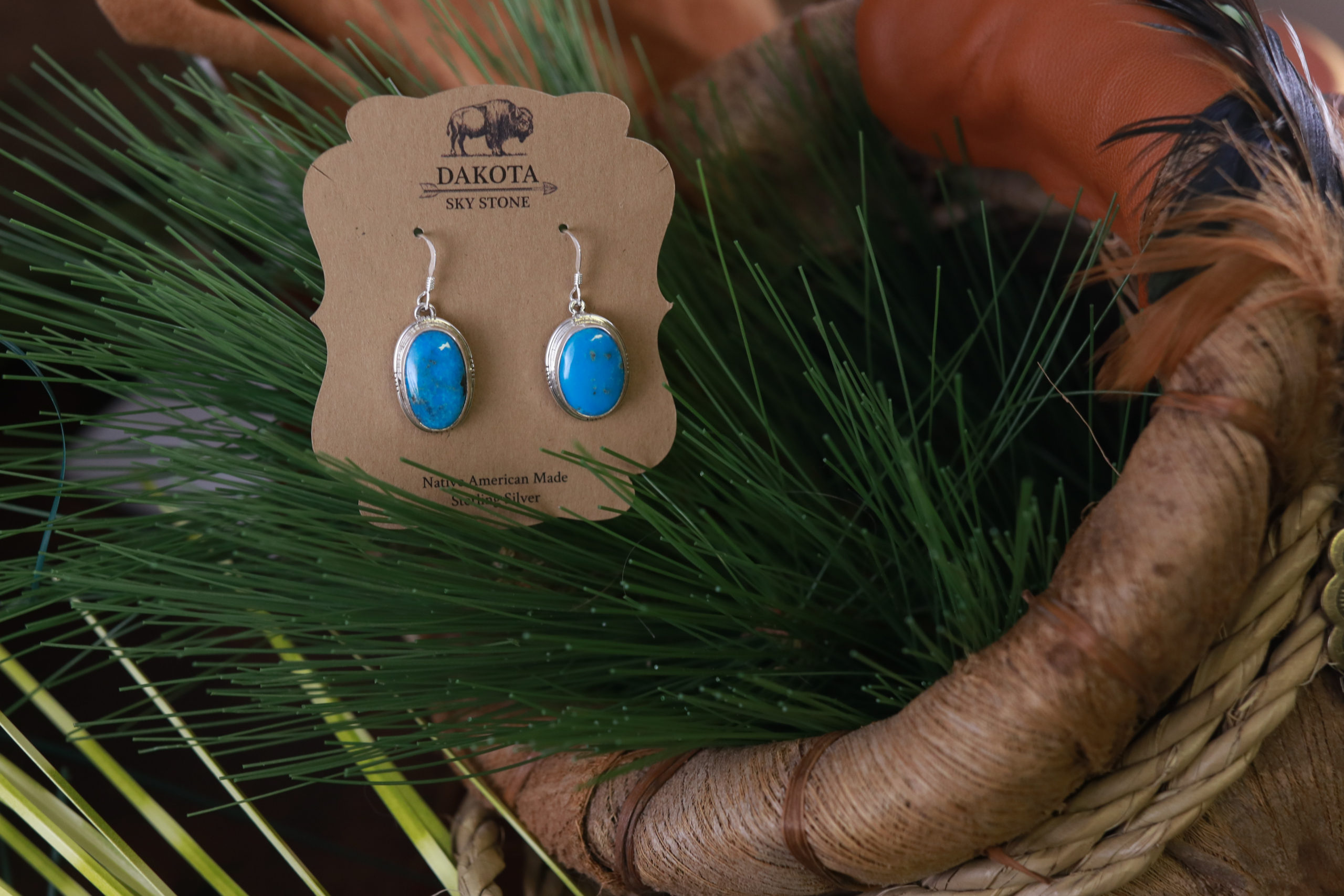 Apache Blue Earrings - Native American Turquoise Jewelry - Dakota Sky Stone