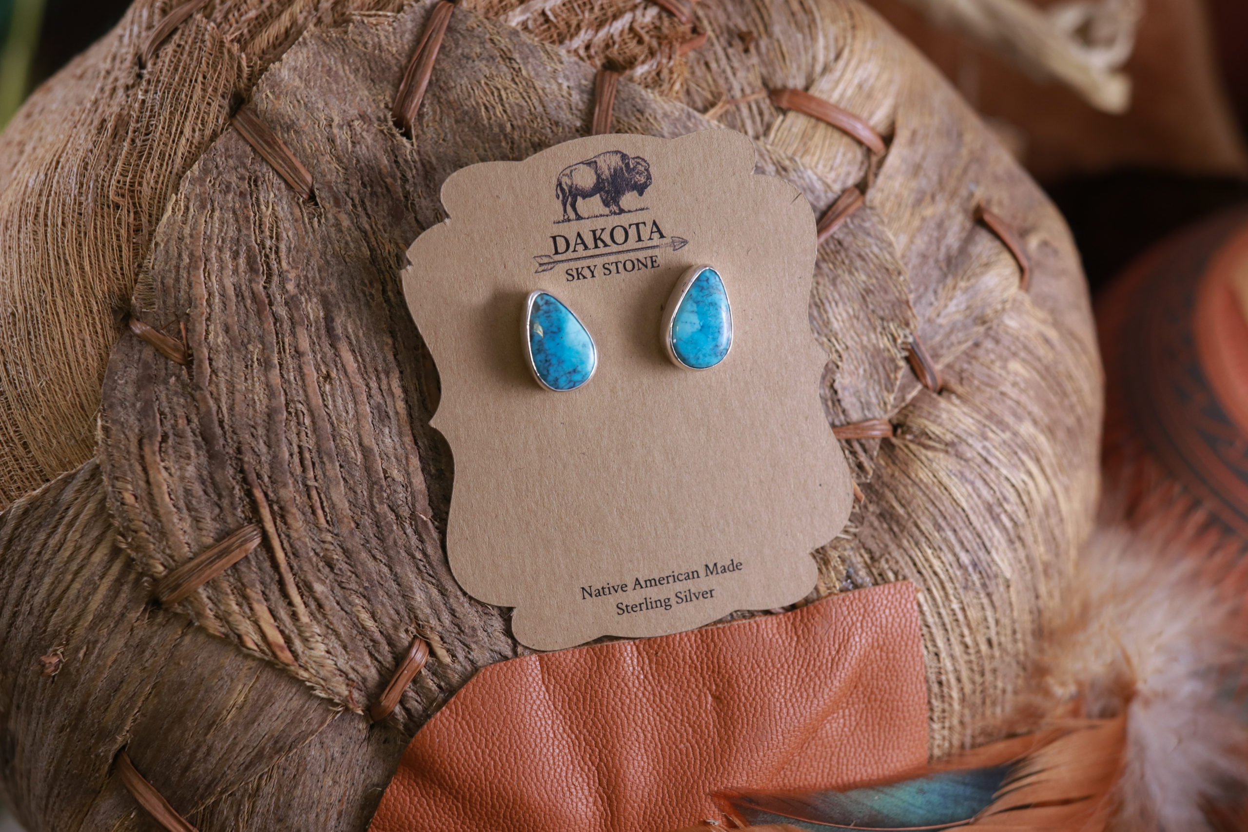 Apache Blue Earrings - Native American Turquoise Jewelry - Dakota Sky Stone