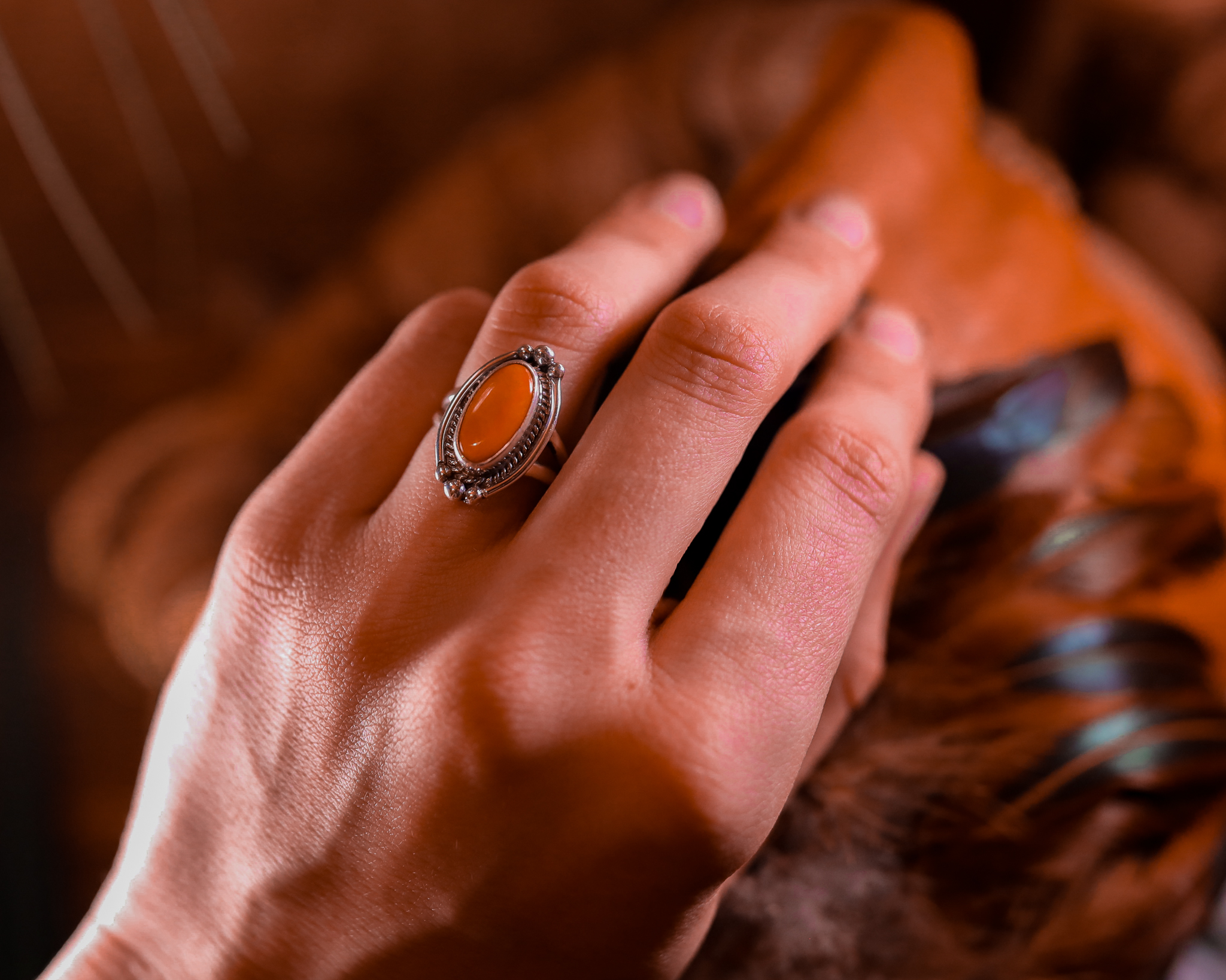 Spiny Oyster Ring Dakota Sky Stone Native Jewelry