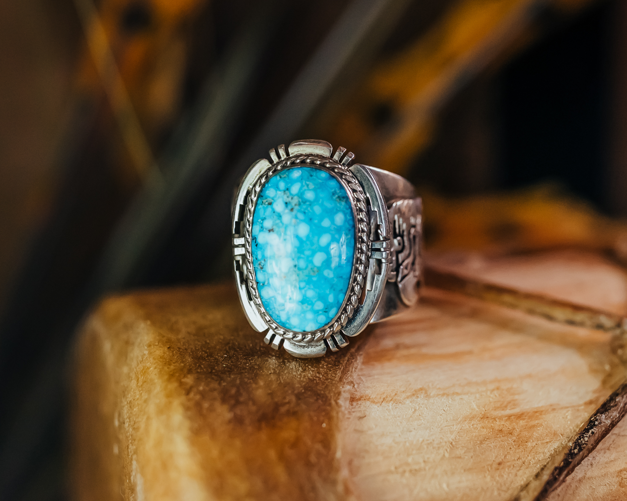 Kingman's Spiderweb Ring Sz.12 - Native American Turquoise Jewelry ...