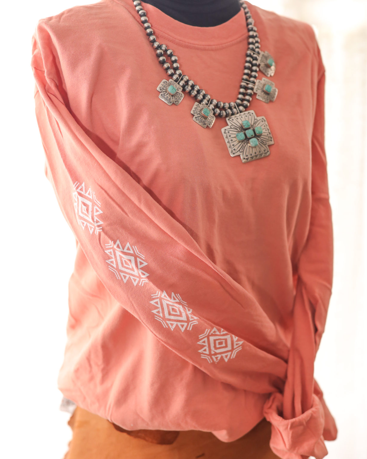 Terra Cotta Long Sleeve Shirt - Native American Turquoise Jewelry ...