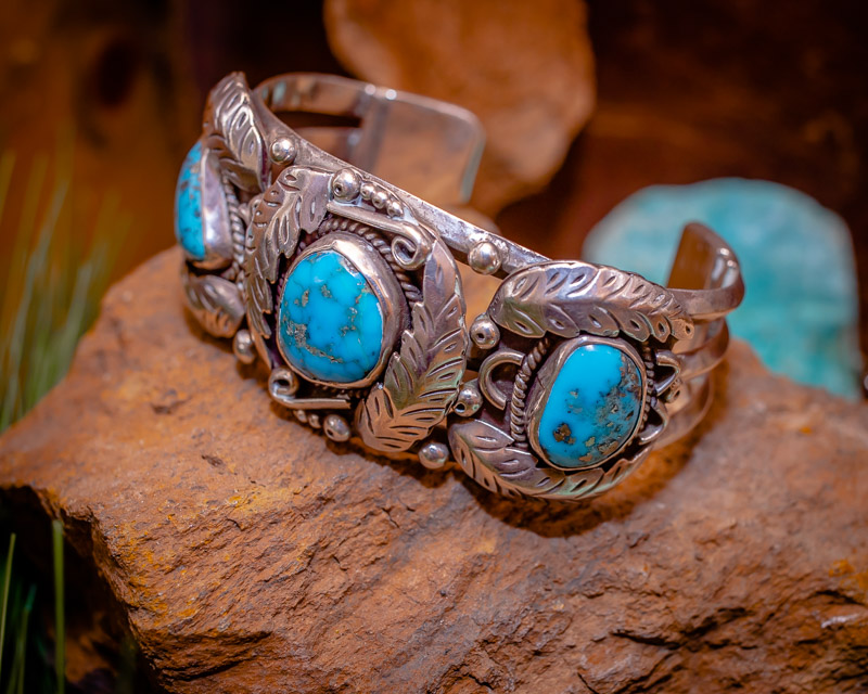 Kingman Turquoise Cuff - Native American Turquoise Jewelry - Dakota Sky ...