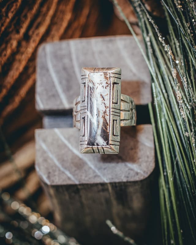 White Buffalo Ring Sz. 7 - Native American Turquoise Jewelry - Dakota ...