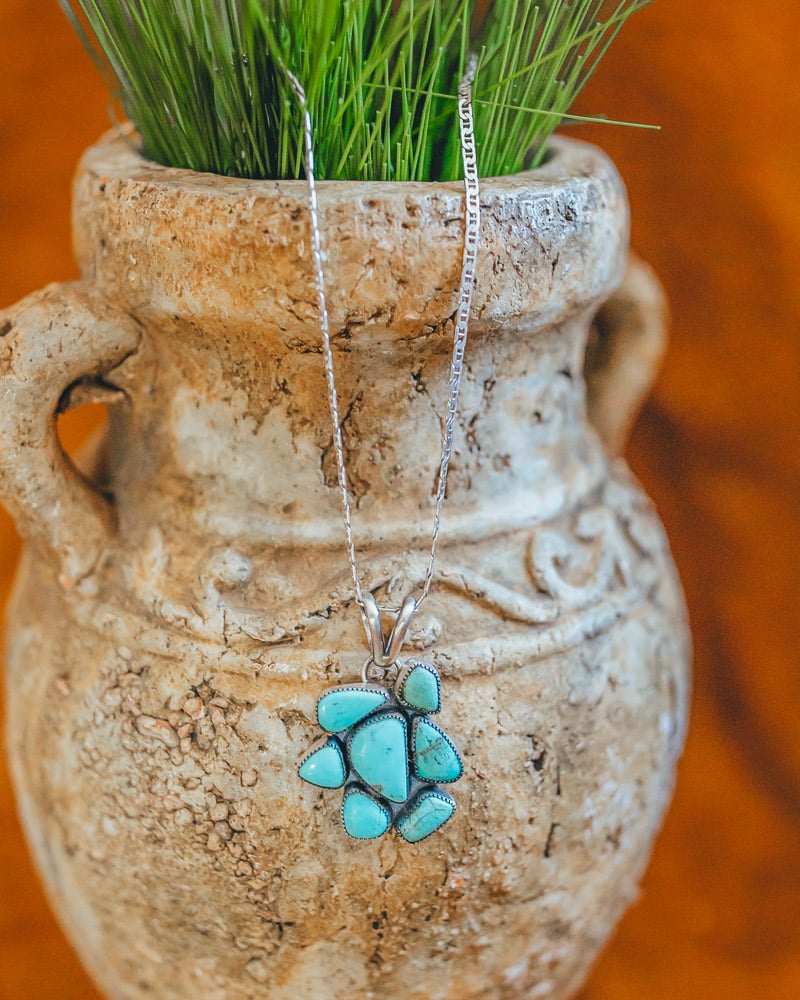 Apache Blue Pendant - Native American Turquoise Jewelry - Dakota Sky Stone