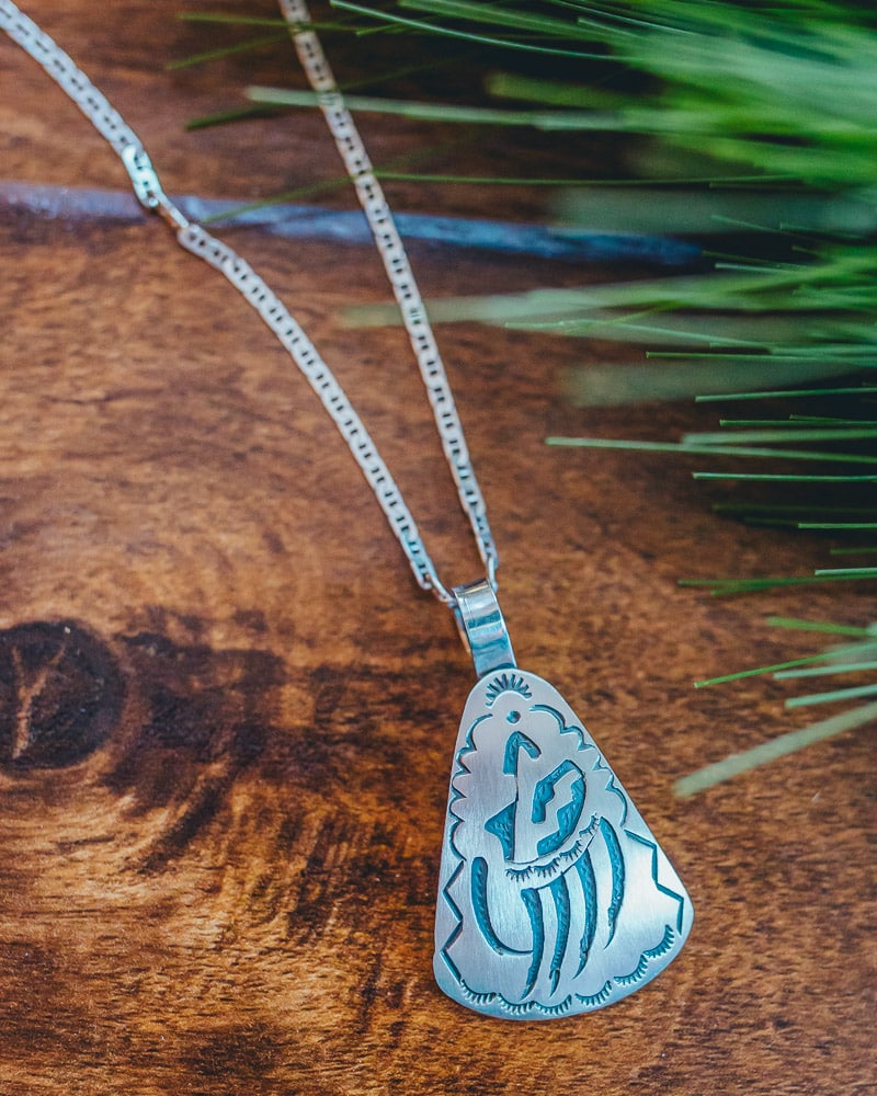 Hopi Sterling Silver Pendant - Native American Turquoise Jewelry ...