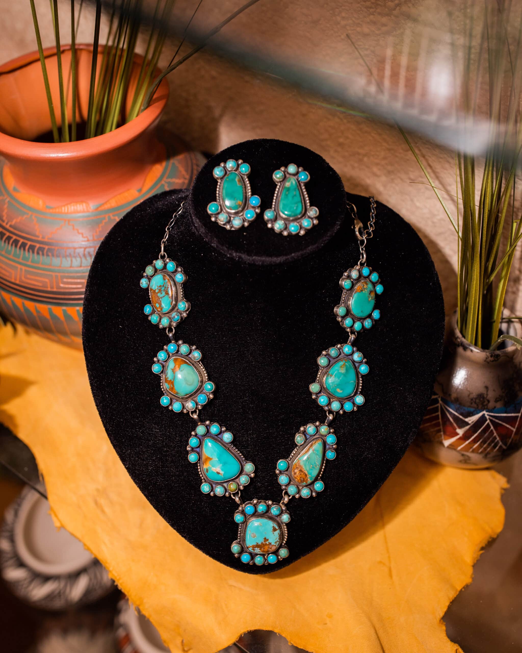 Sierra Nevada Set - Native American Turquoise Jewelry - Dakota Sky Stone