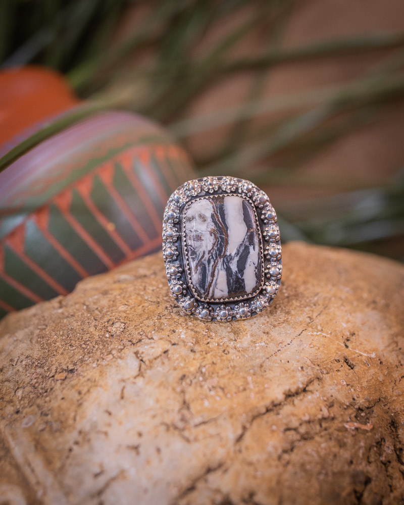 White Buffalo Ring Native American Jewelry Dakota Sky Stone