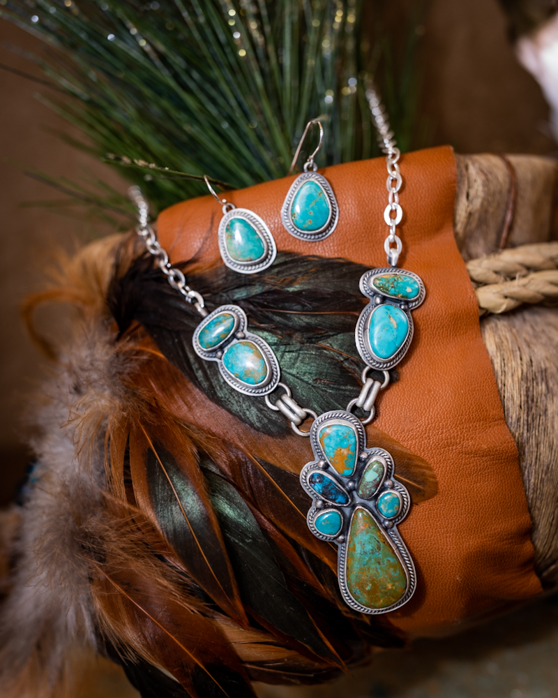 Nevada Turquoise Set - Native American Turquoise Jewelry - Dakota Sky Stone