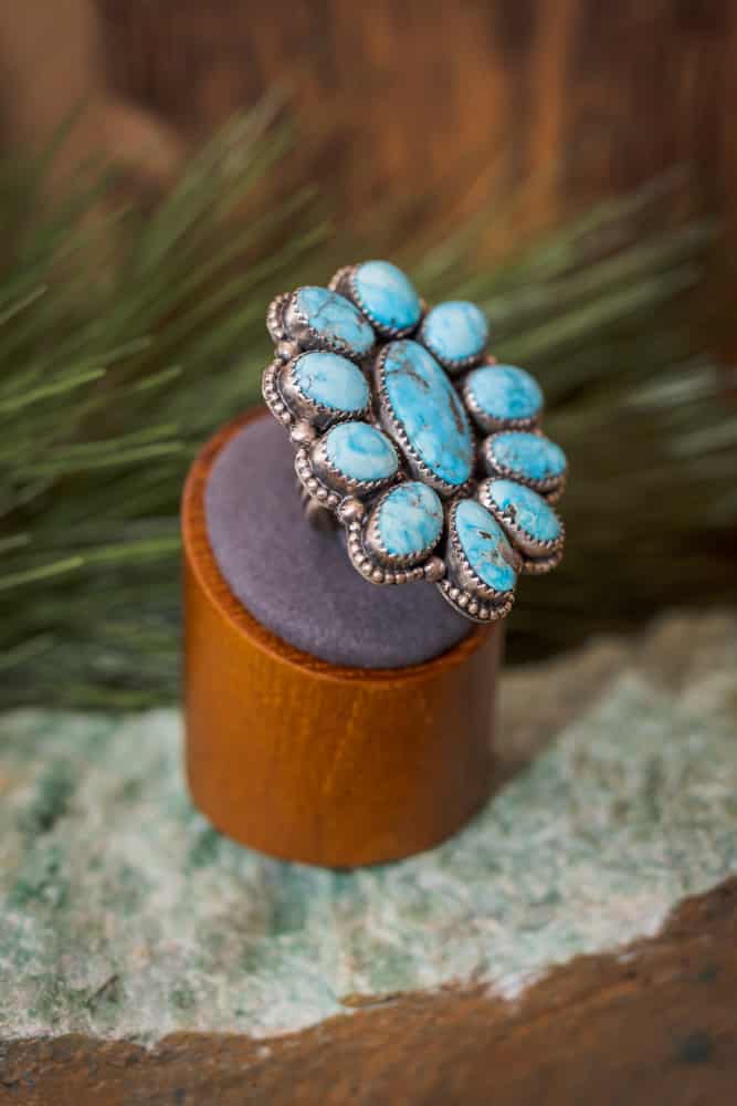 Sierra Nevada Ring Sz 8 - Native American Turquoise Jewelry - Dakota ...