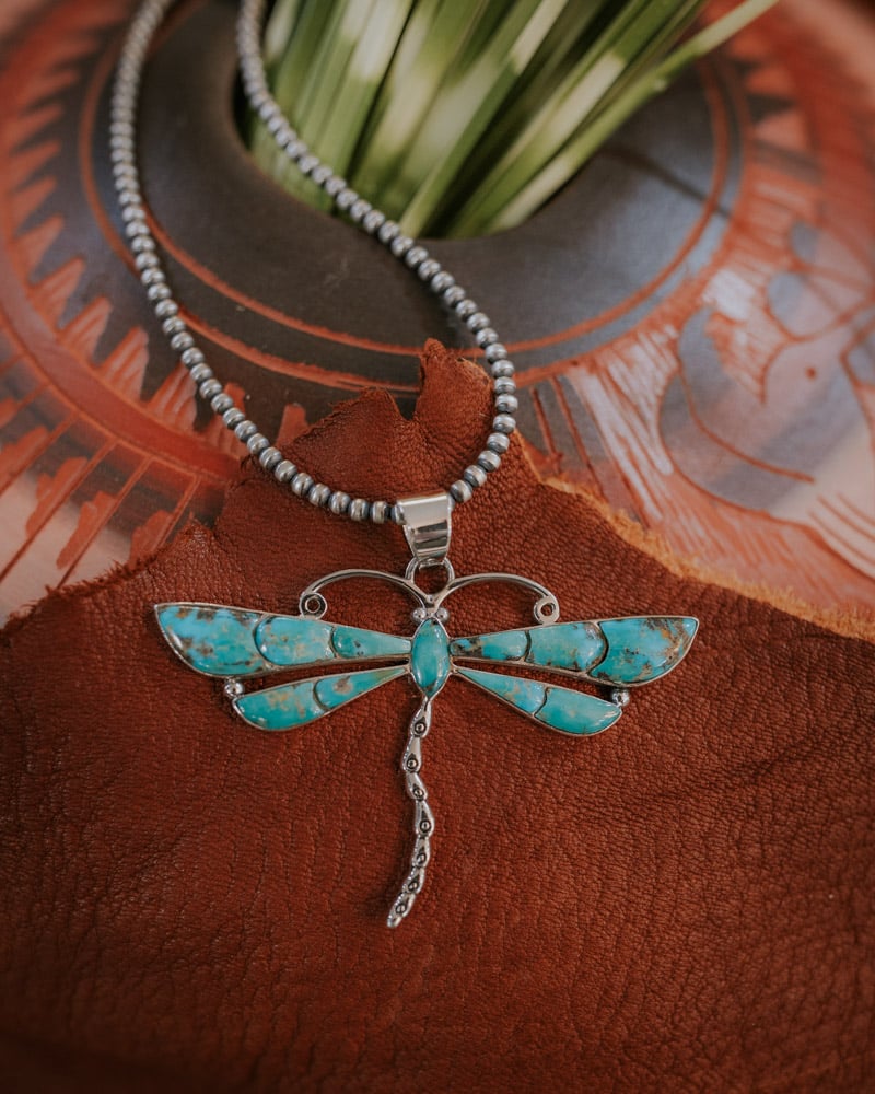 Royston Dragonfly Pendant - Native American Turquoise Jewelry - Dakota ...