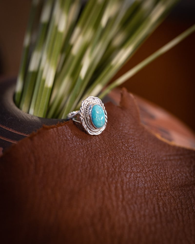 White Water Turquoise Ring Sz. 8.5 - Native American Turquoise Jewelry ...