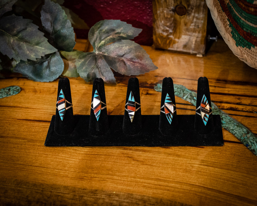 Zuni Inlay Ring - Native American Turquoise Jewelry - Dakota Sky Stone
