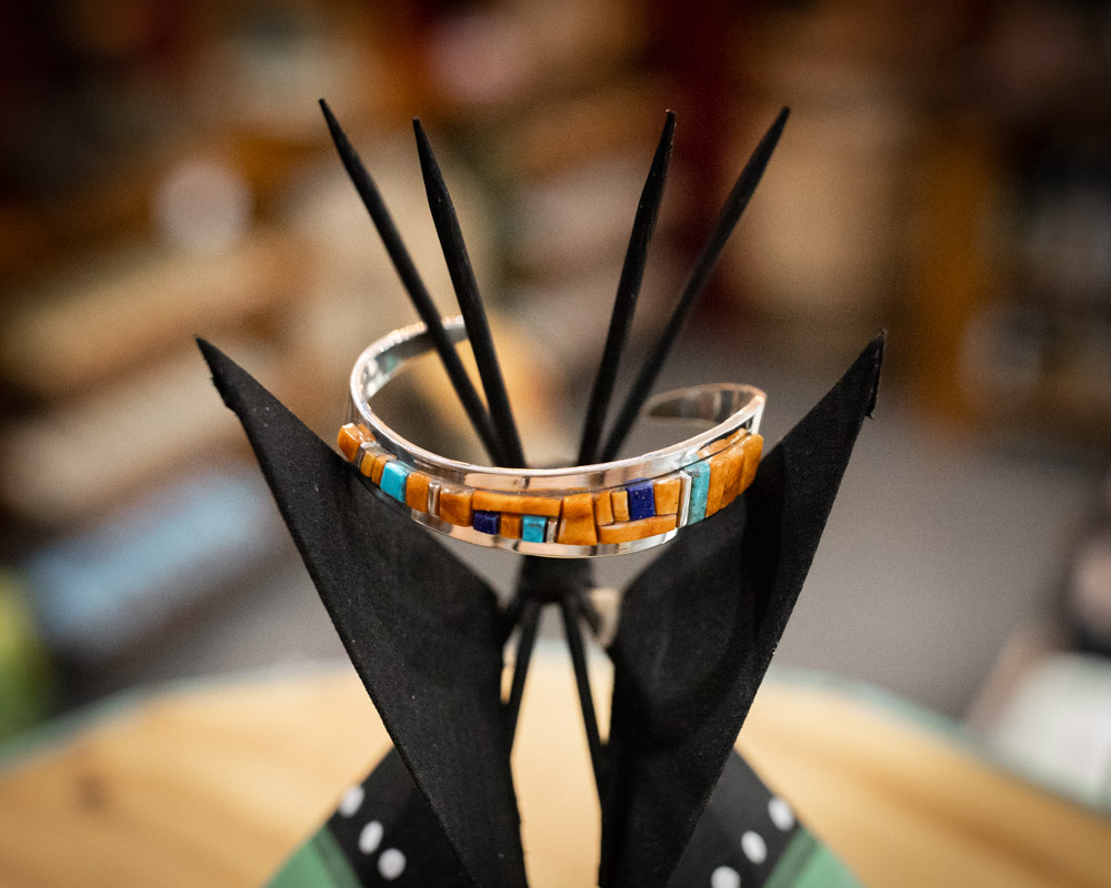 Zuni Inlay Bracelet - Native American Turquoise Jewelry - Dakota Sky Stone