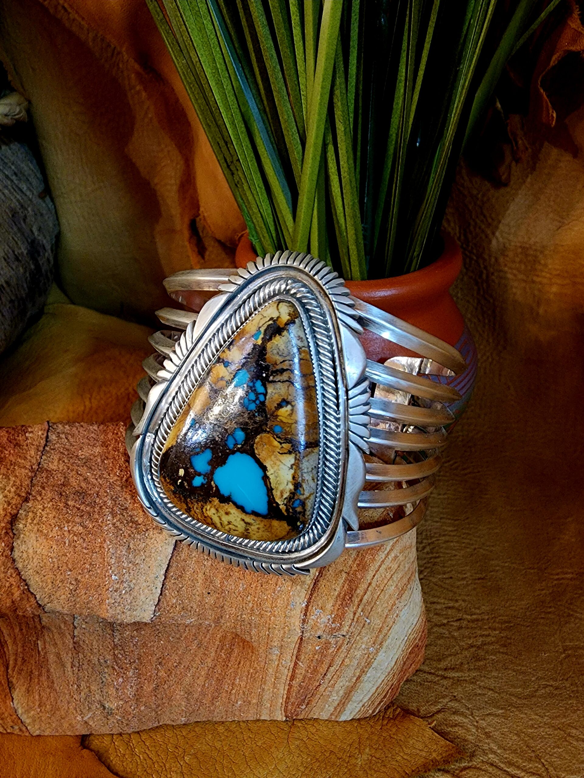 Boulder Turquoise Cuff - Native American Turquoise Jewelry - Dakota Sky ...