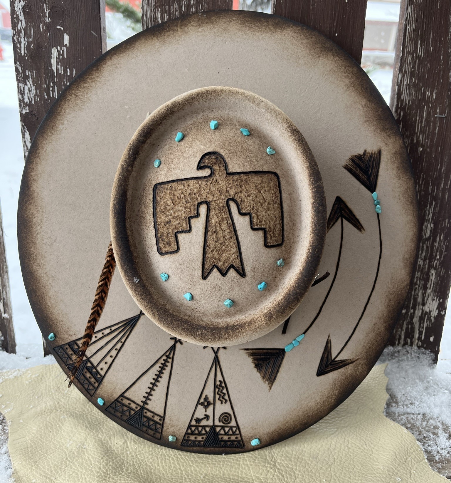 *Dakota Sky Stone Exclusive* Burned Hat w/Kingman Turquoise Copy ...