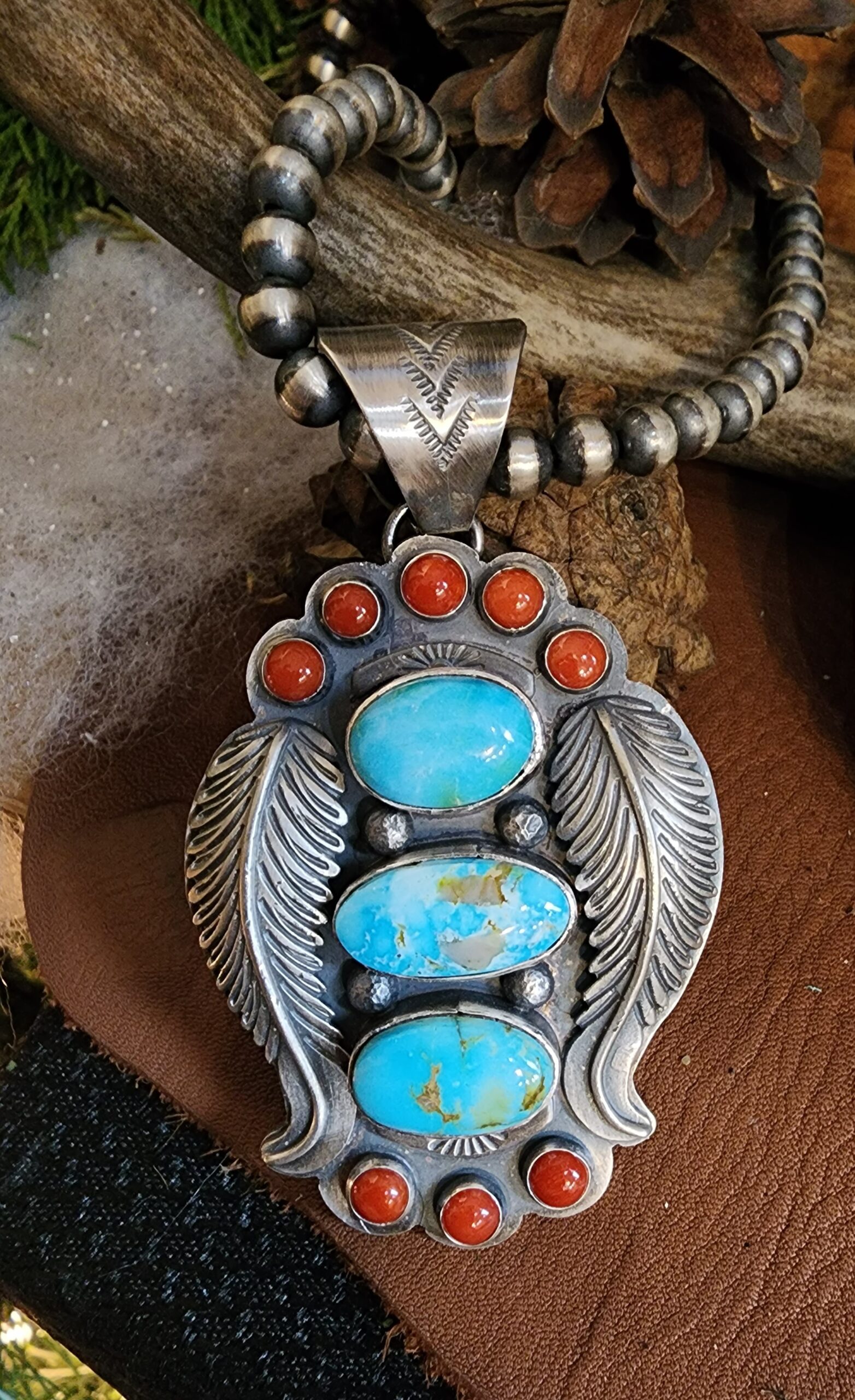 Nevada Turquoise Pendant - Native American Turquoise Jewelry - Dakota ...