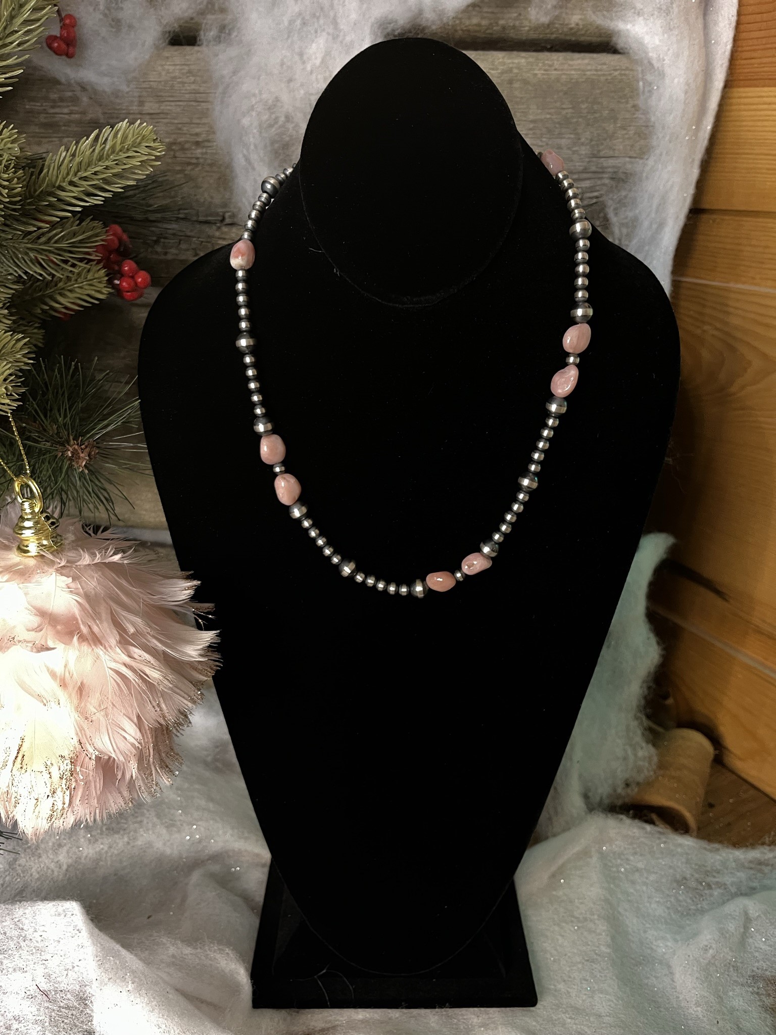 20" Peruvian Opal and Navajo Pearl Necklace - Native American Turquoise ...