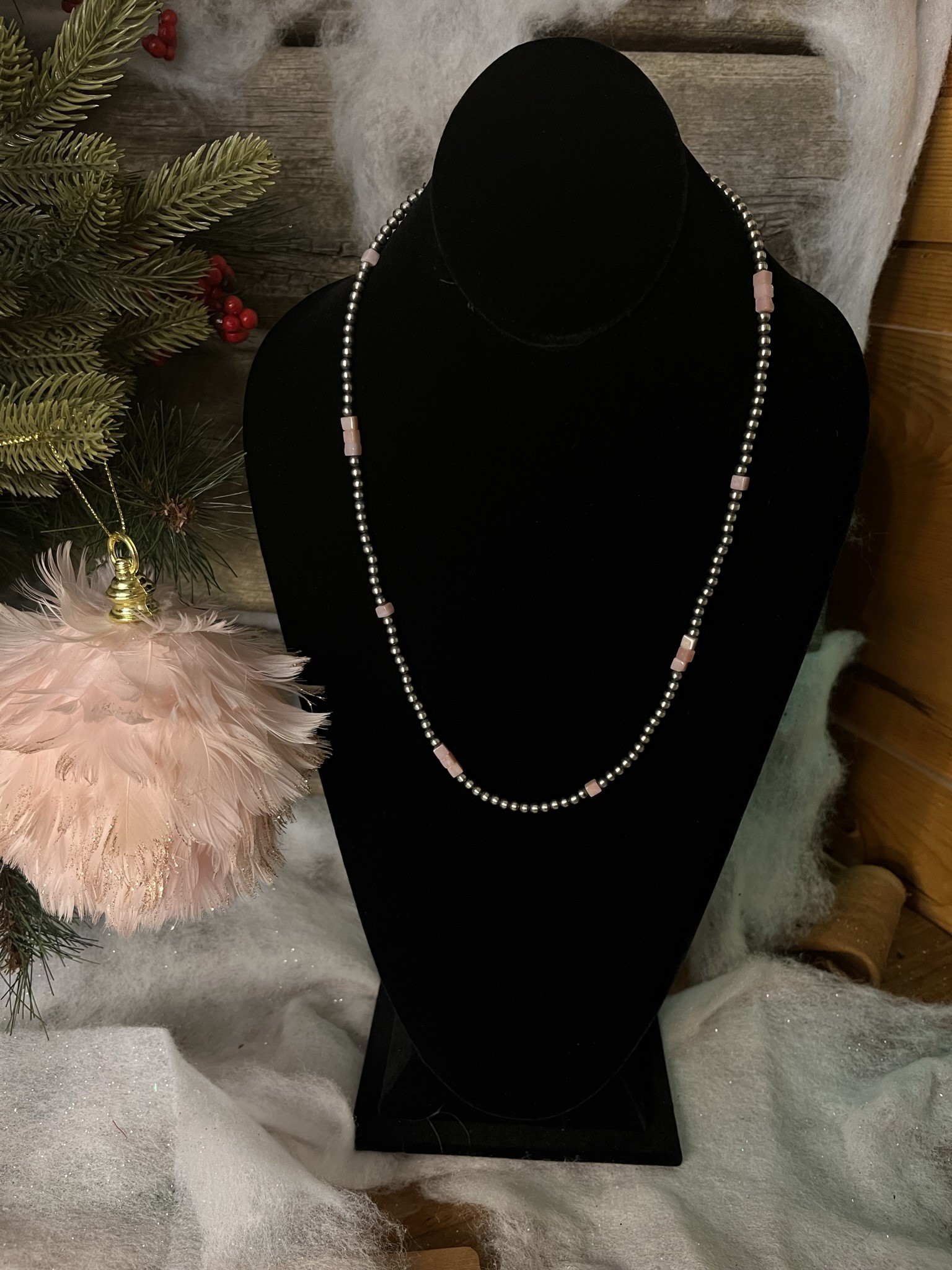 24" Peruvian Opal and Navajo Pearl Necklace - Native American Turquoise ...