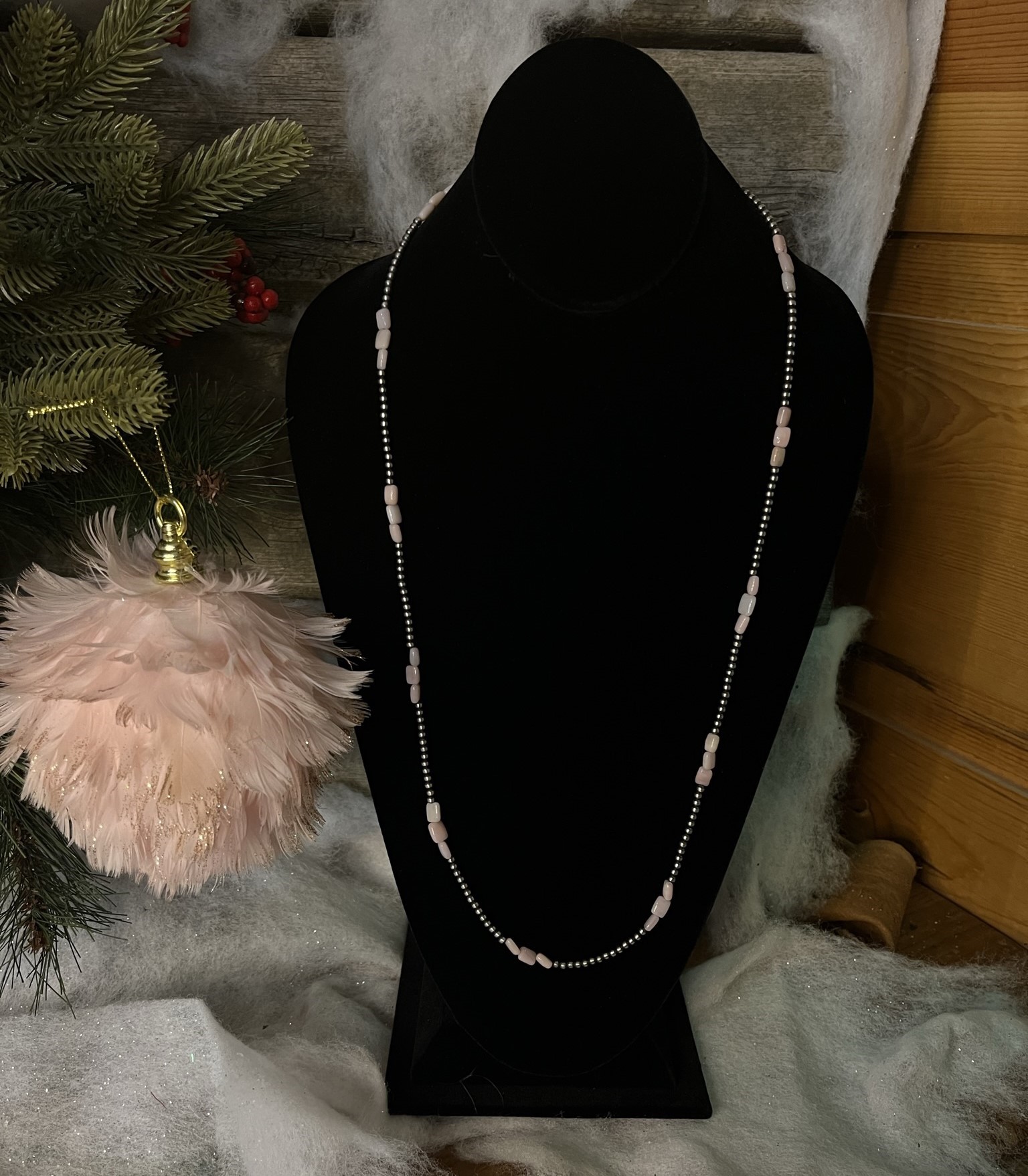 30" Peruvian Opal and Navajo Pearl Necklace - Native American Turquoise ...