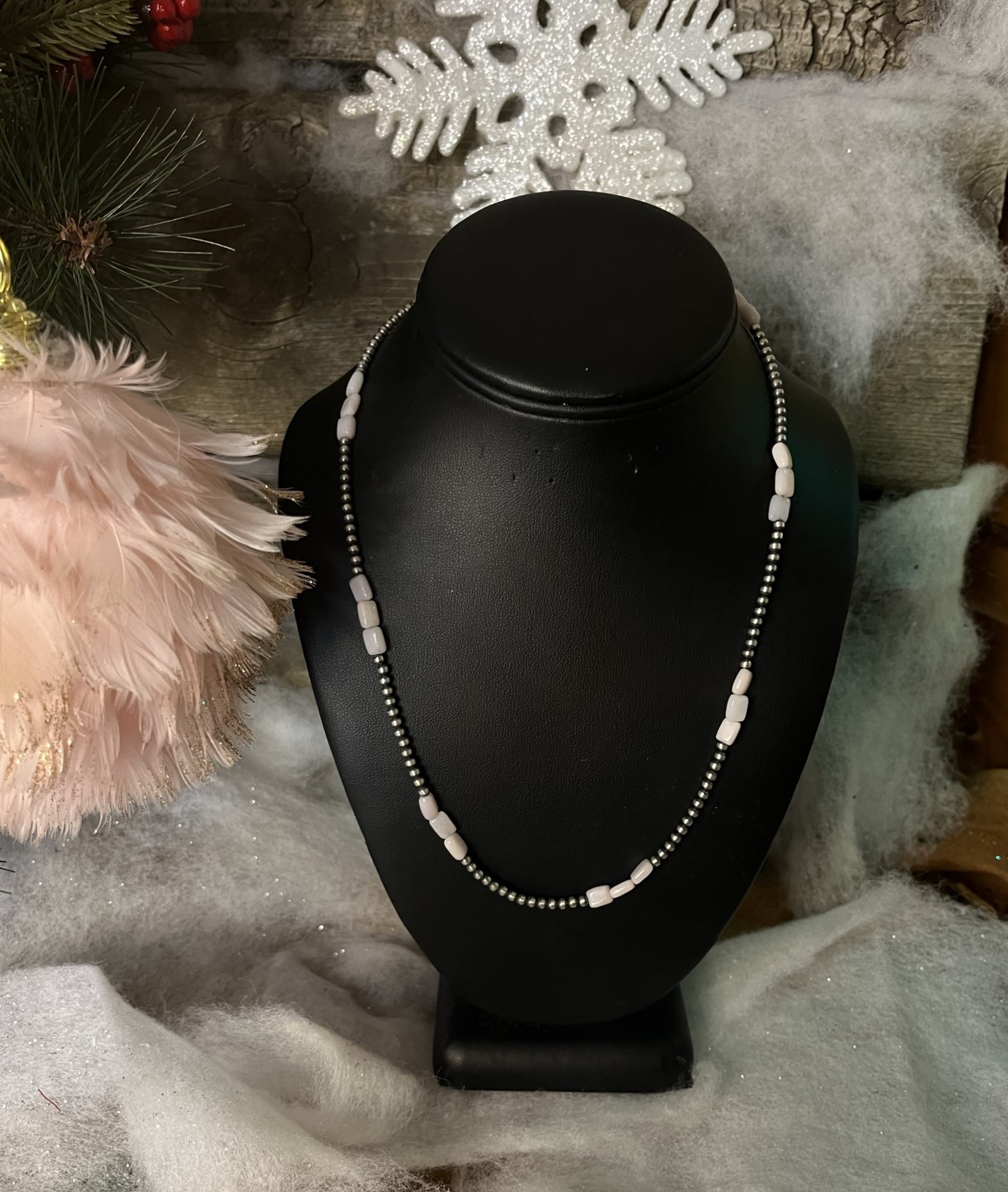 20" Peruvian Opal and Navajo Pearl Necklace - Native American Turquoise ...