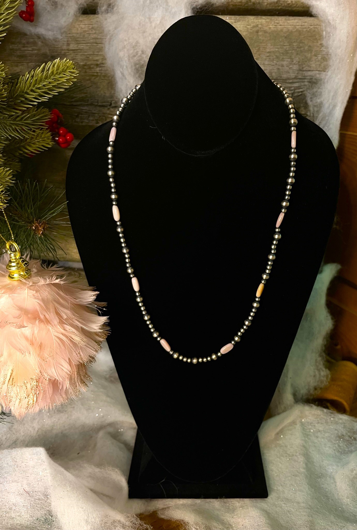 24" Peruvian Opal and Navajo Pearl Necklace - Native American Turquoise ...