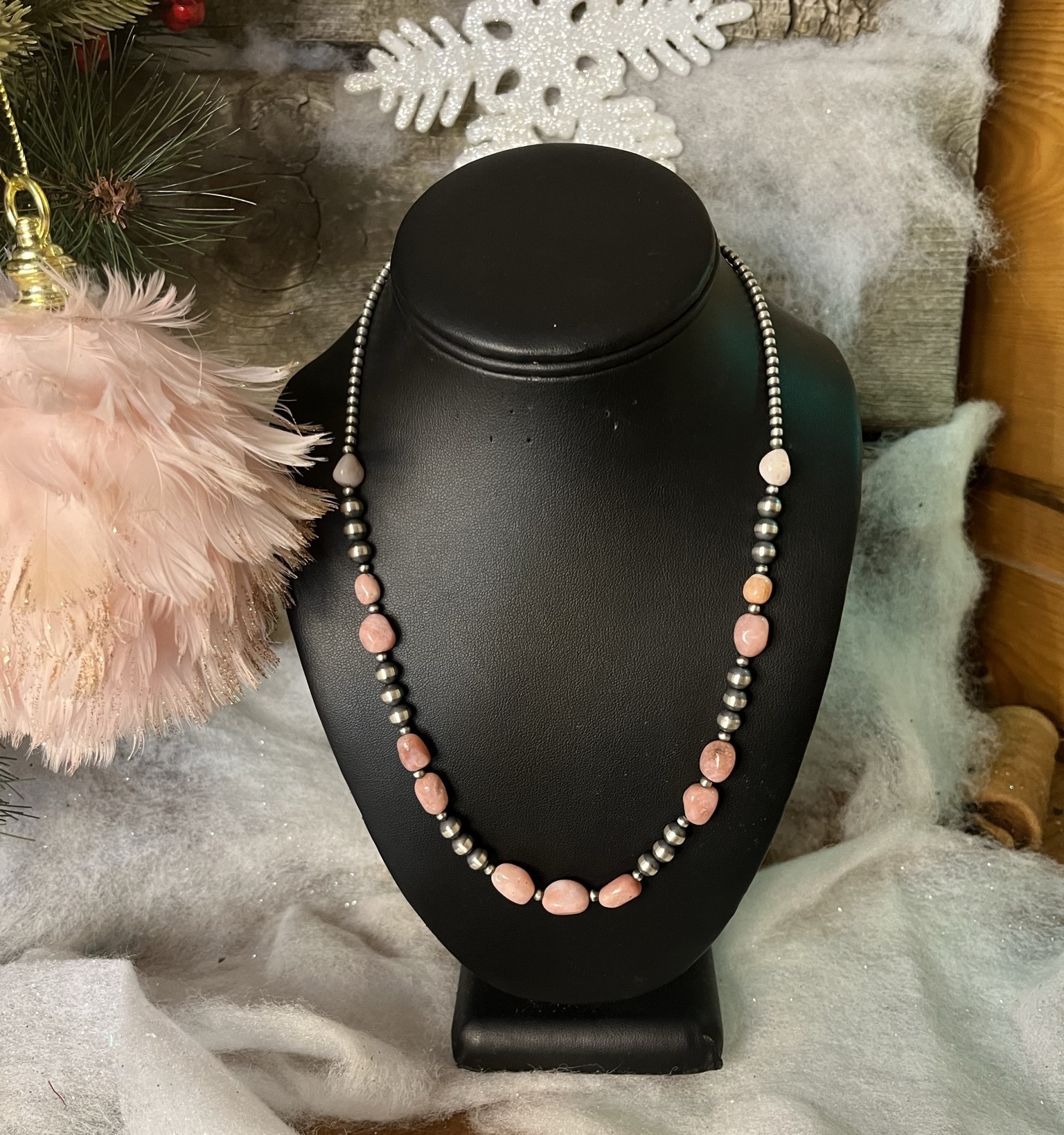 20" Peruvian Opal and Navajo Pearl Necklace - Native American Turquoise ...