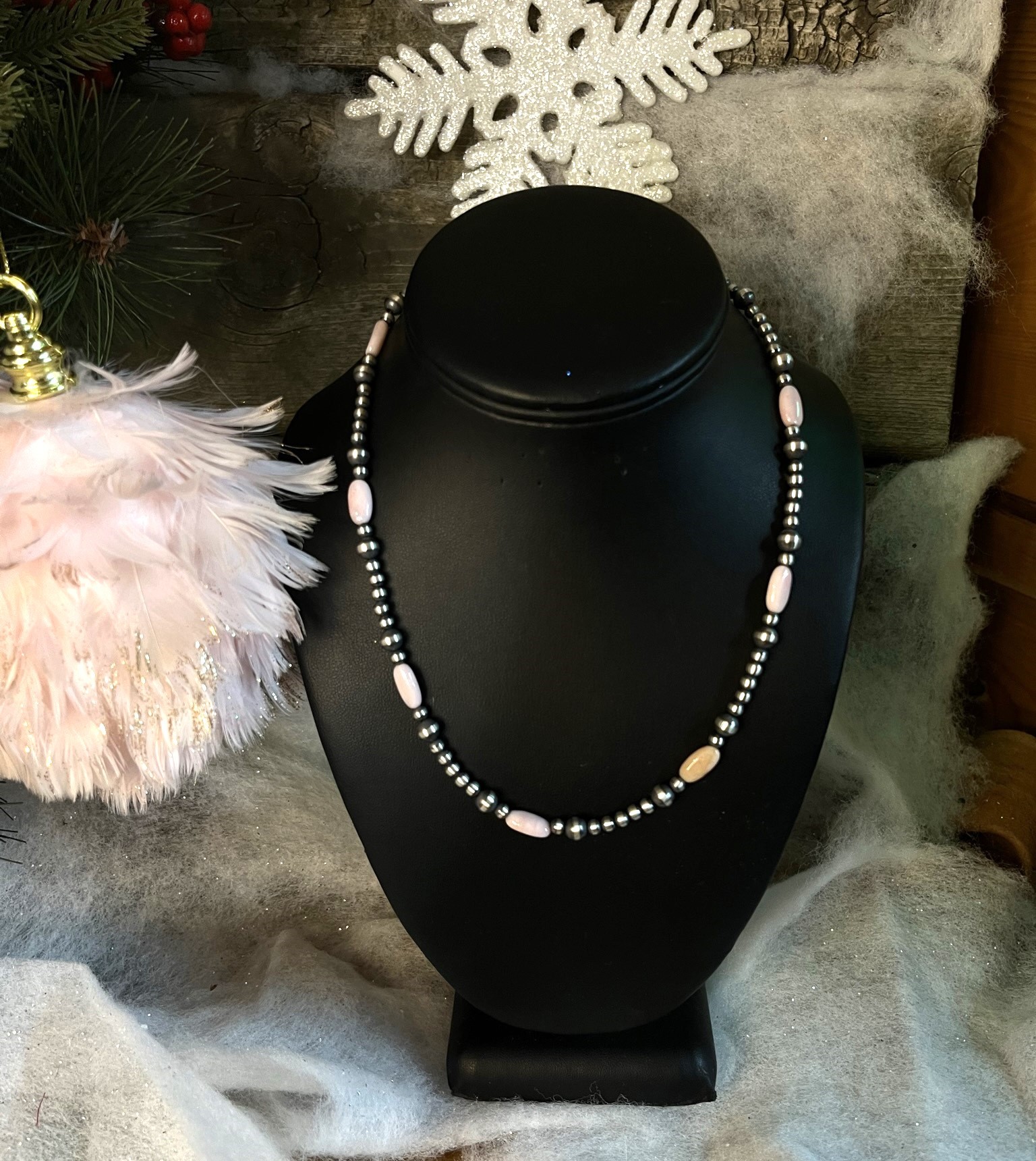 18" Peruvian Opal and Navajo Pearl Necklace - Native American Turquoise ...