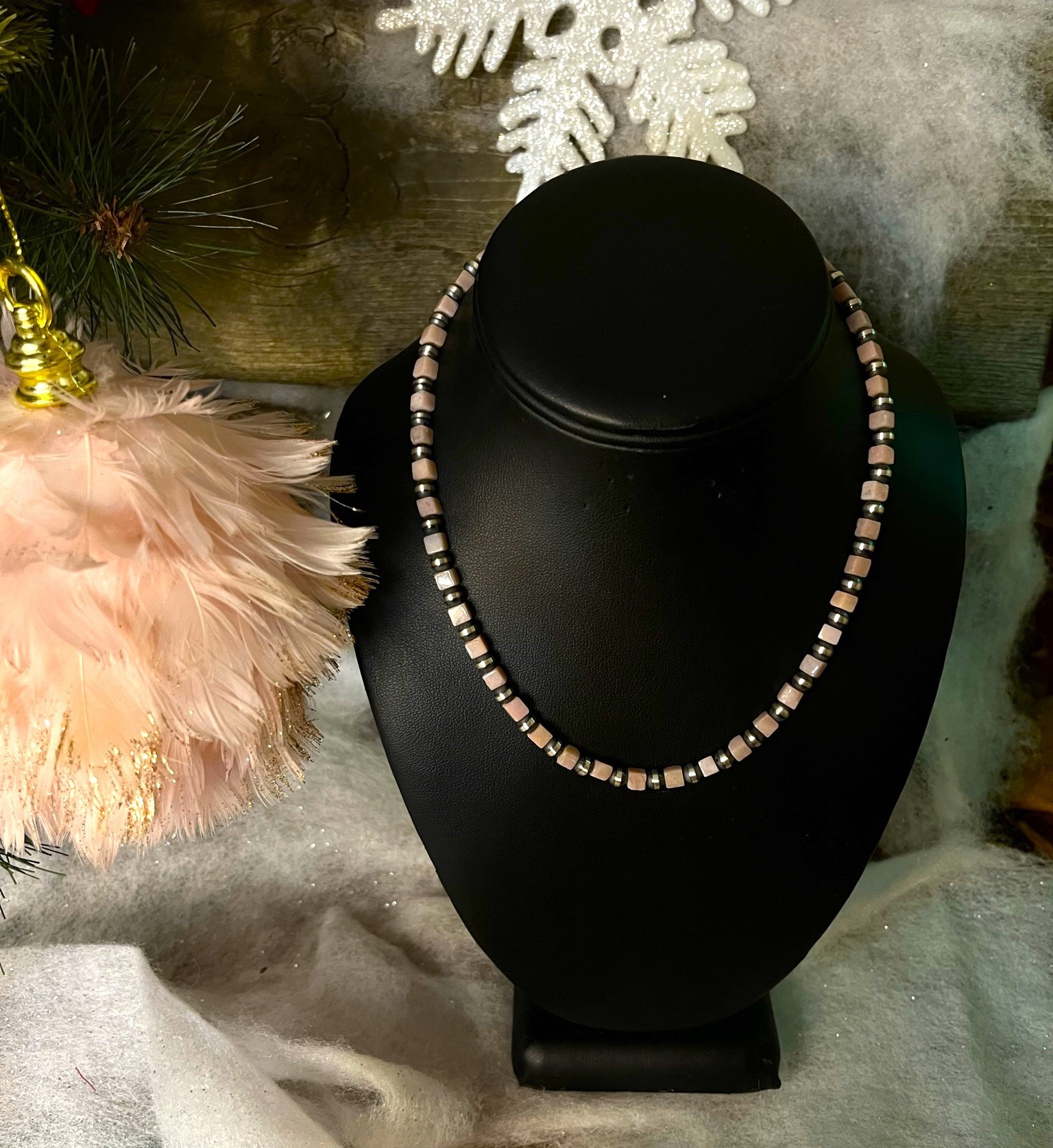 16" Peruvian Opal and Navajo Pearl Necklace - Native American Turquoise ...