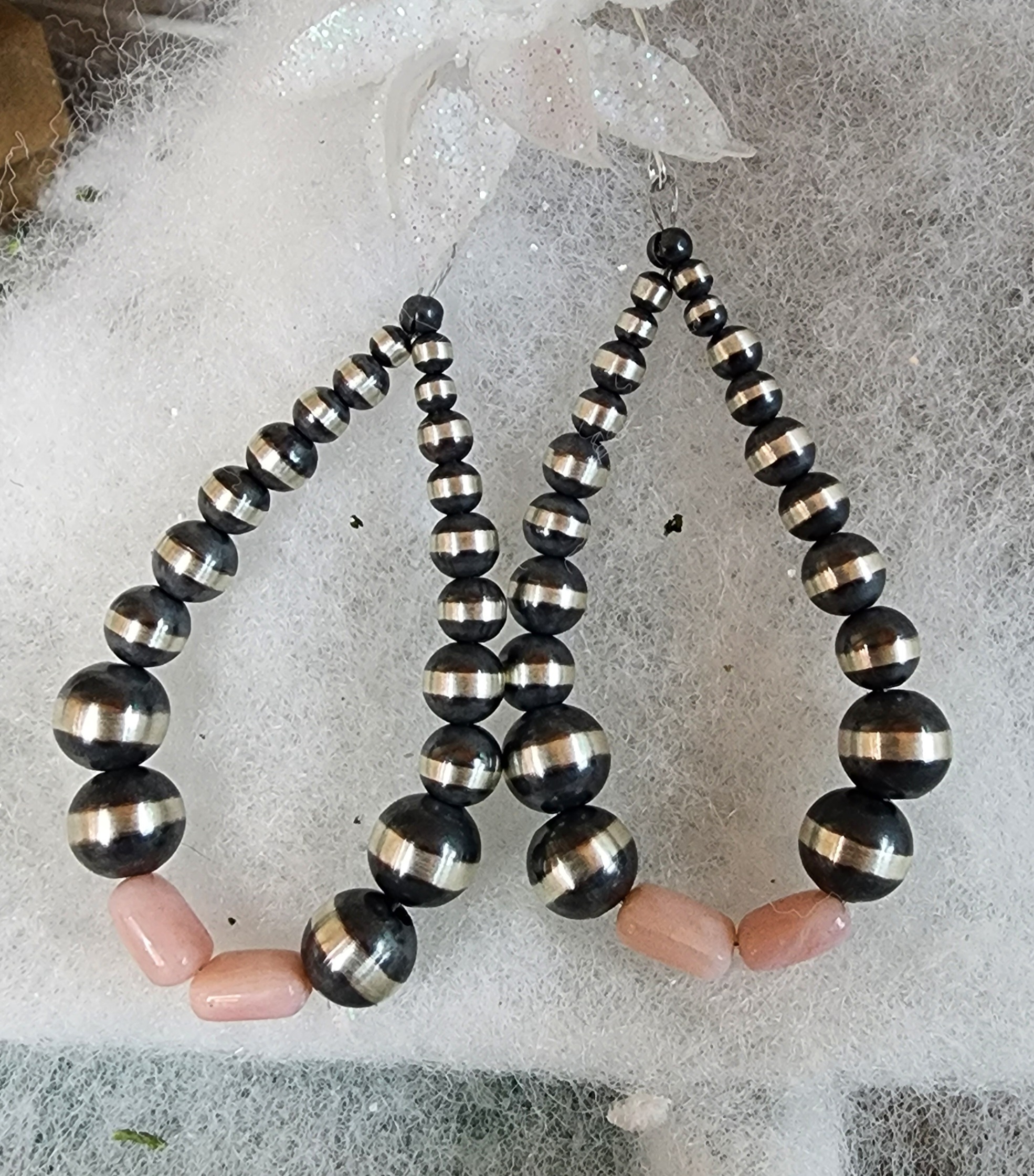 Navajo Pearl w/Peruvian Pink Opal Earrings - Native American Turquoise ...