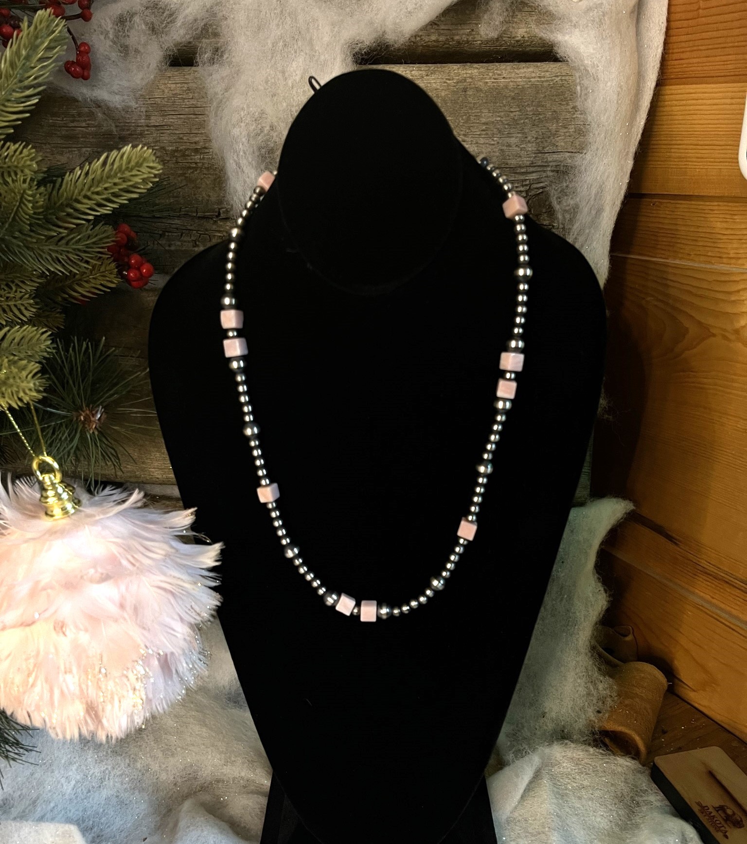 24" Peruvian Opal and Navajo Pearl Necklace - Native American Turquoise ...