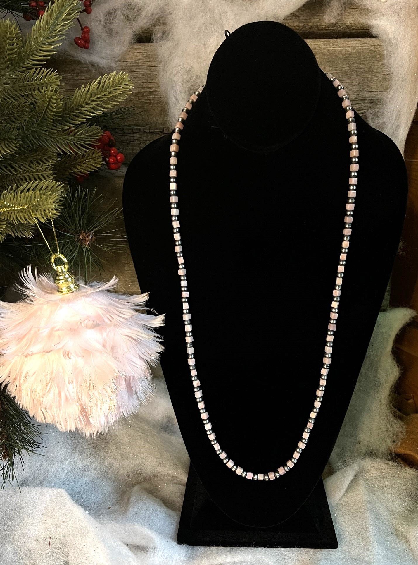 30" Peruvian Opal and Navajo Pearl Necklace - Native American Turquoise ...