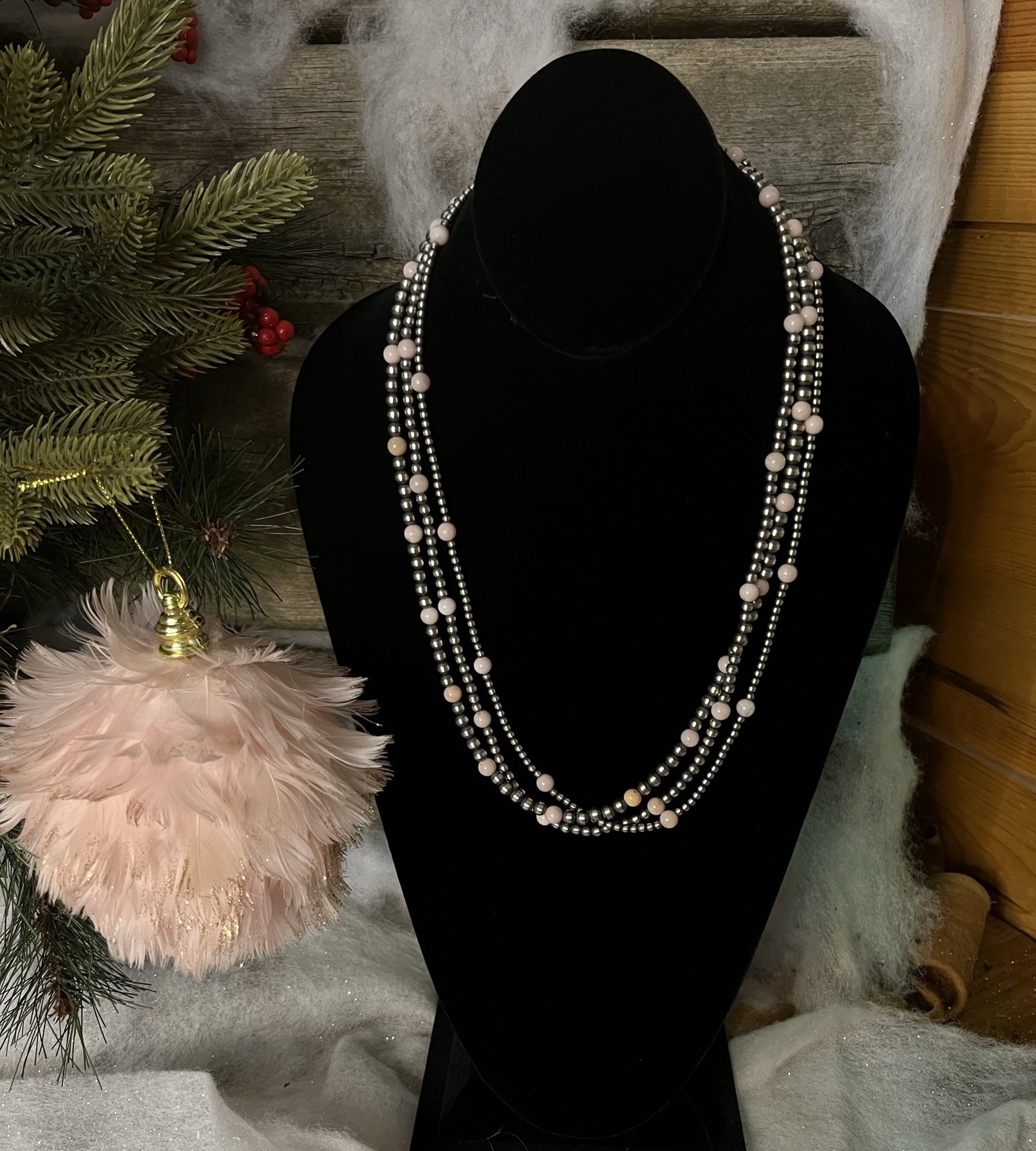 24" Peruvian Opal and Navajo Pearl Necklace - Native American Turquoise ...