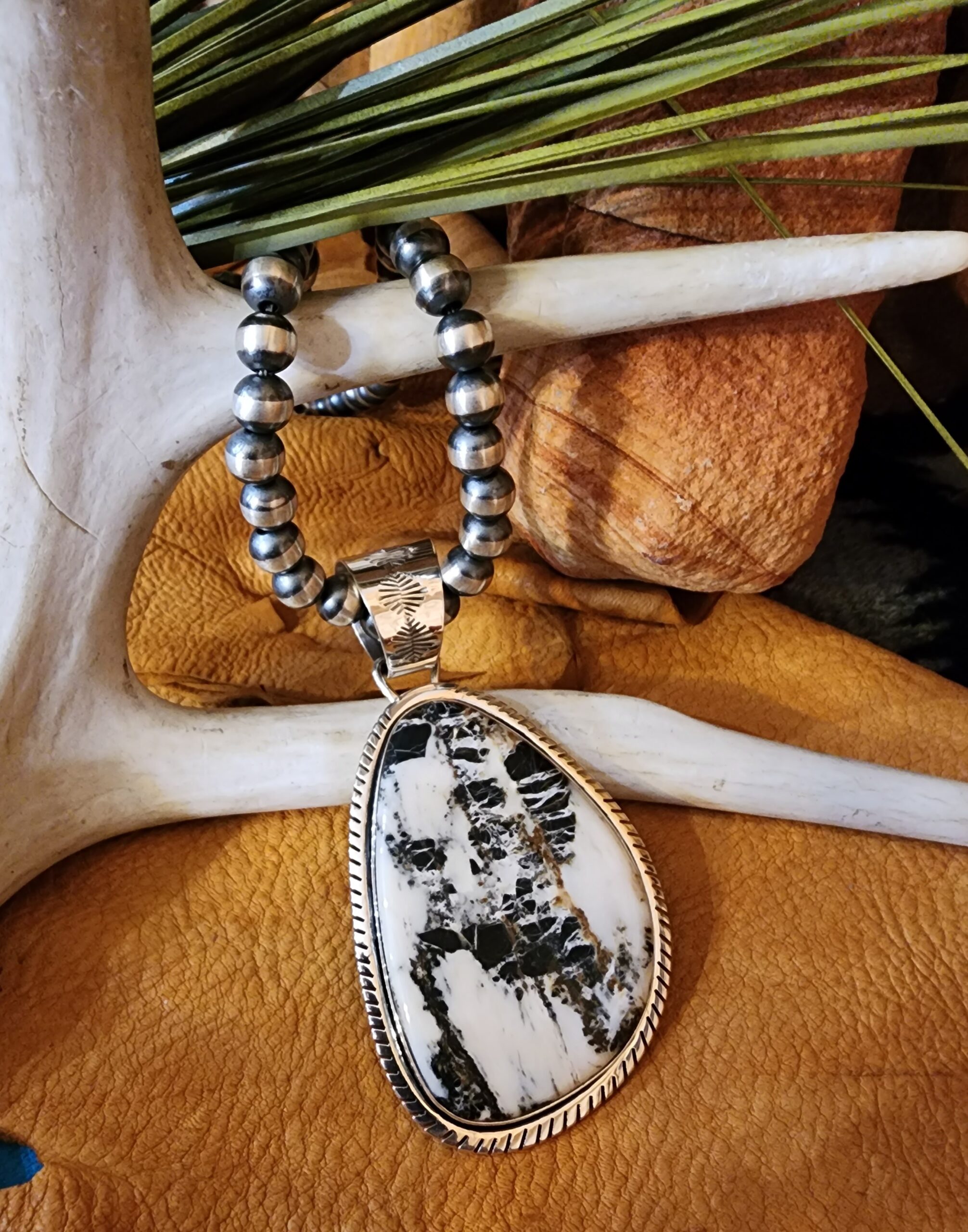 White Buffalo Pendant - Native American Turquoise Jewelry - Dakota Sky ...