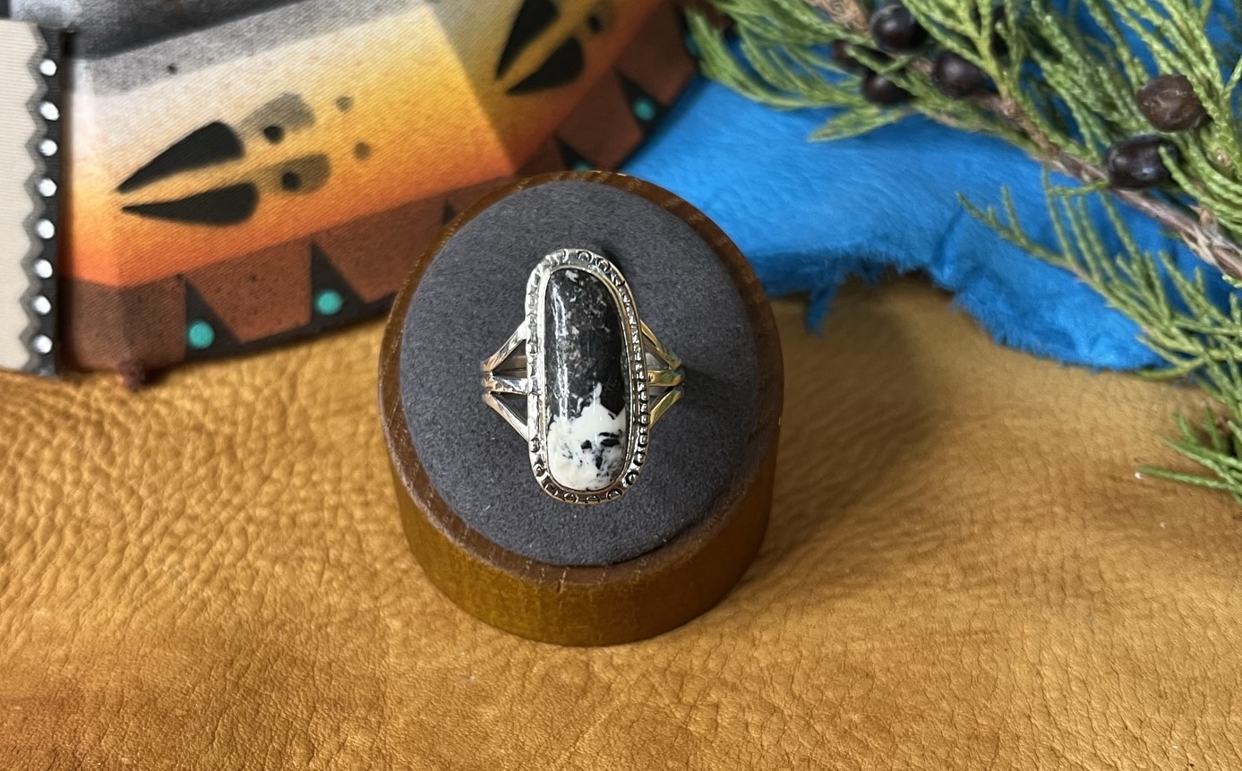 White Buffalo Ring - Size 8 - Native American Turquoise Jewelry ...