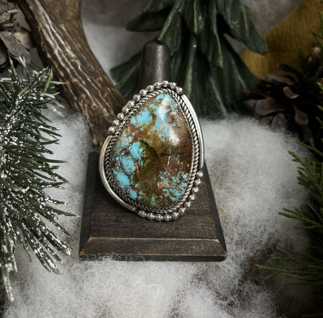 Royston Ring Size 9 - Native American Turquoise Jewelry - Dakota Sky Stone