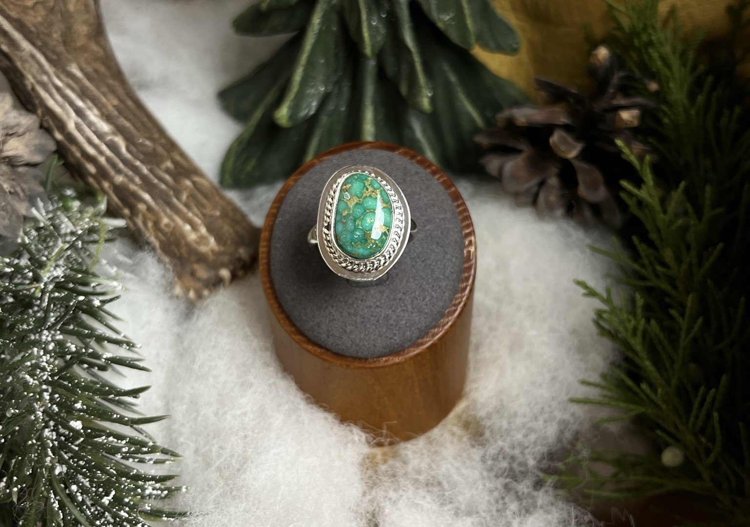 Royston Ring Size 7 - Native American Turquoise Jewelry - Dakota Sky Stone