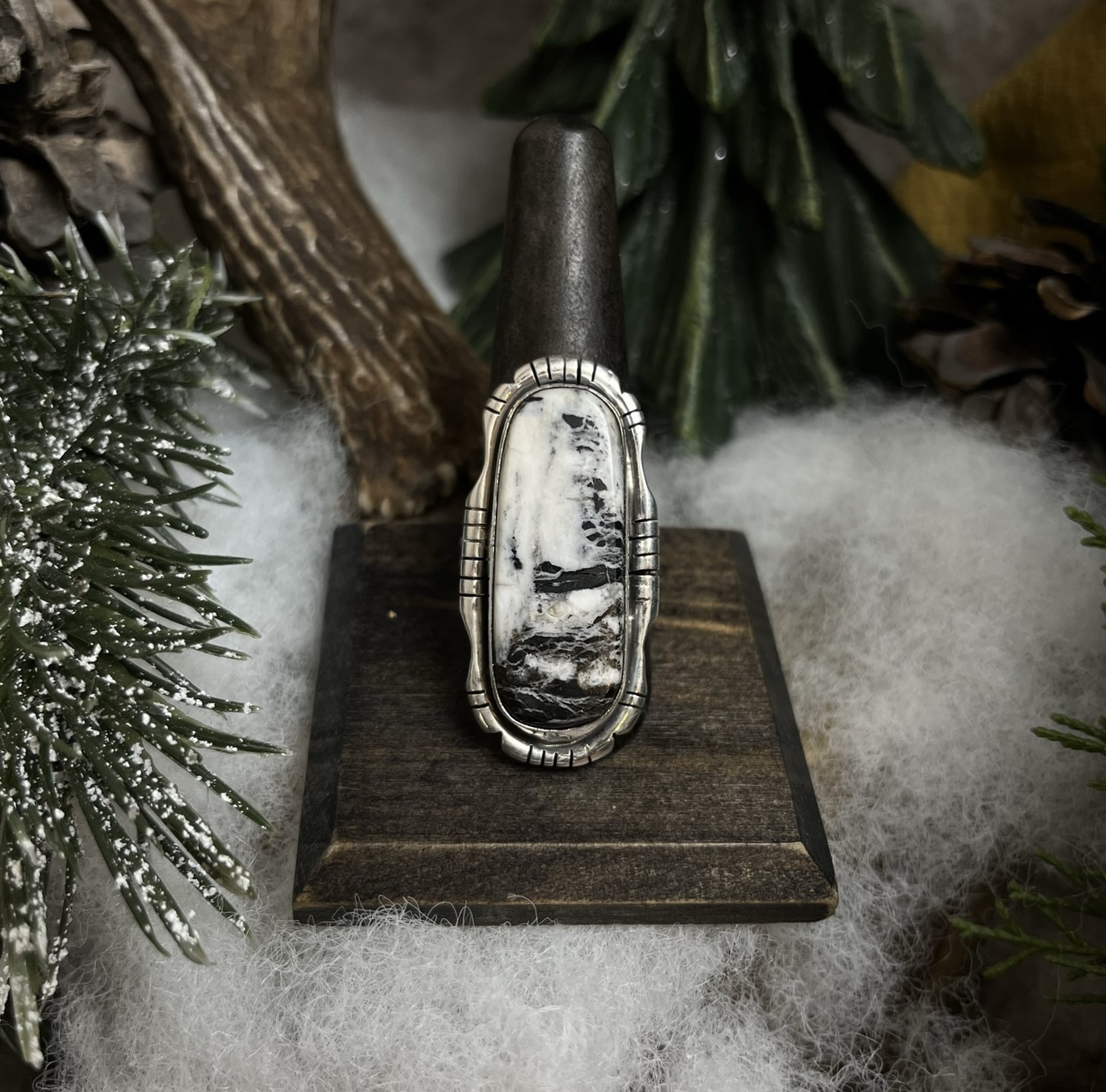 White Buffalo Ring Size 8 - Native American Turquoise Jewelry - Dakota ...