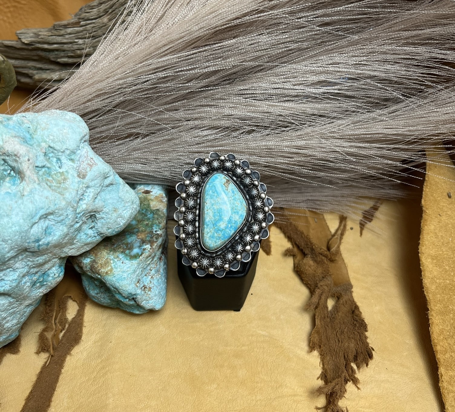 Sierra Nevada Ring Sz.9 - Native American Turquoise Jewelry - Dakota ...