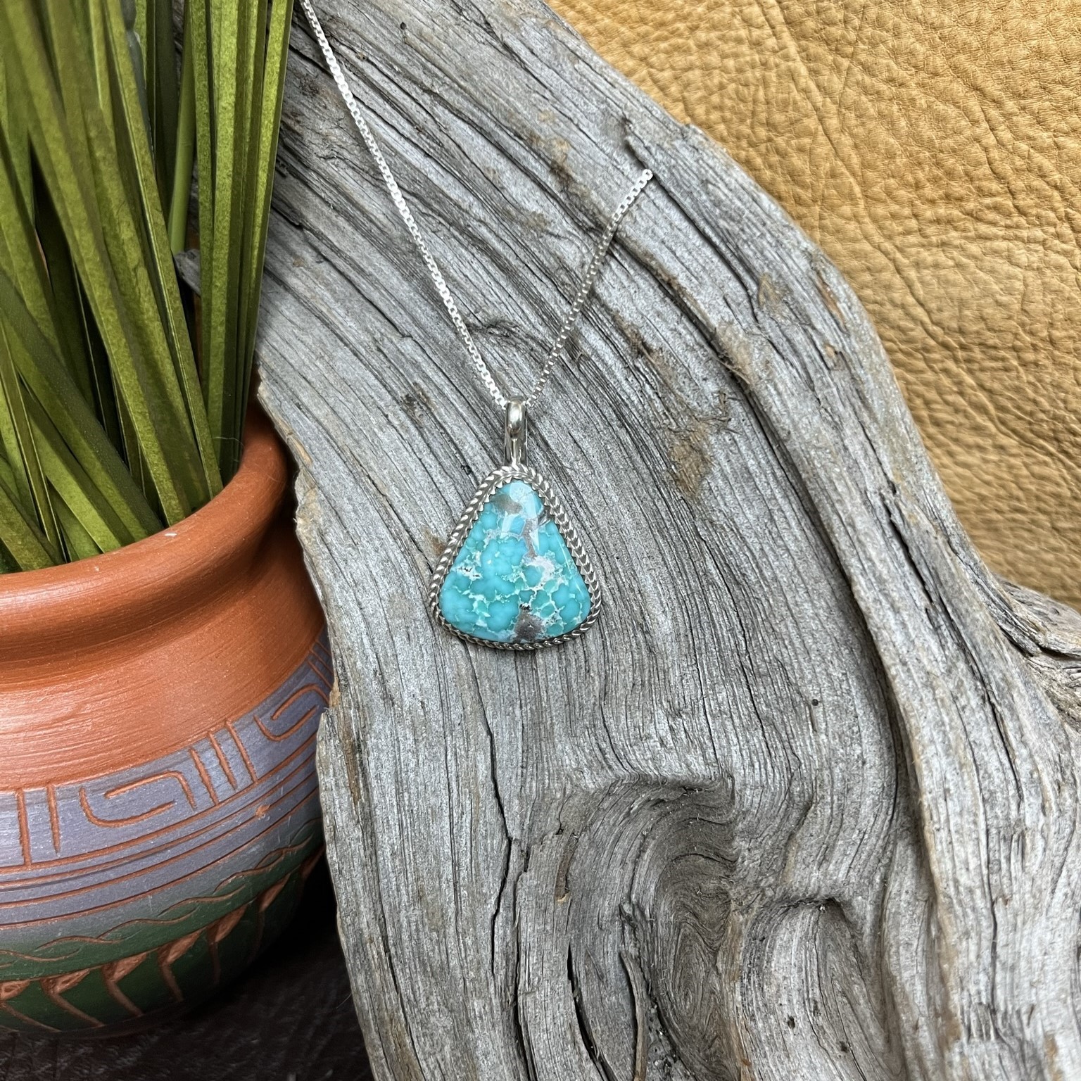 White Water Turquoise Pendant - Native American Turquoise Jewelry ...