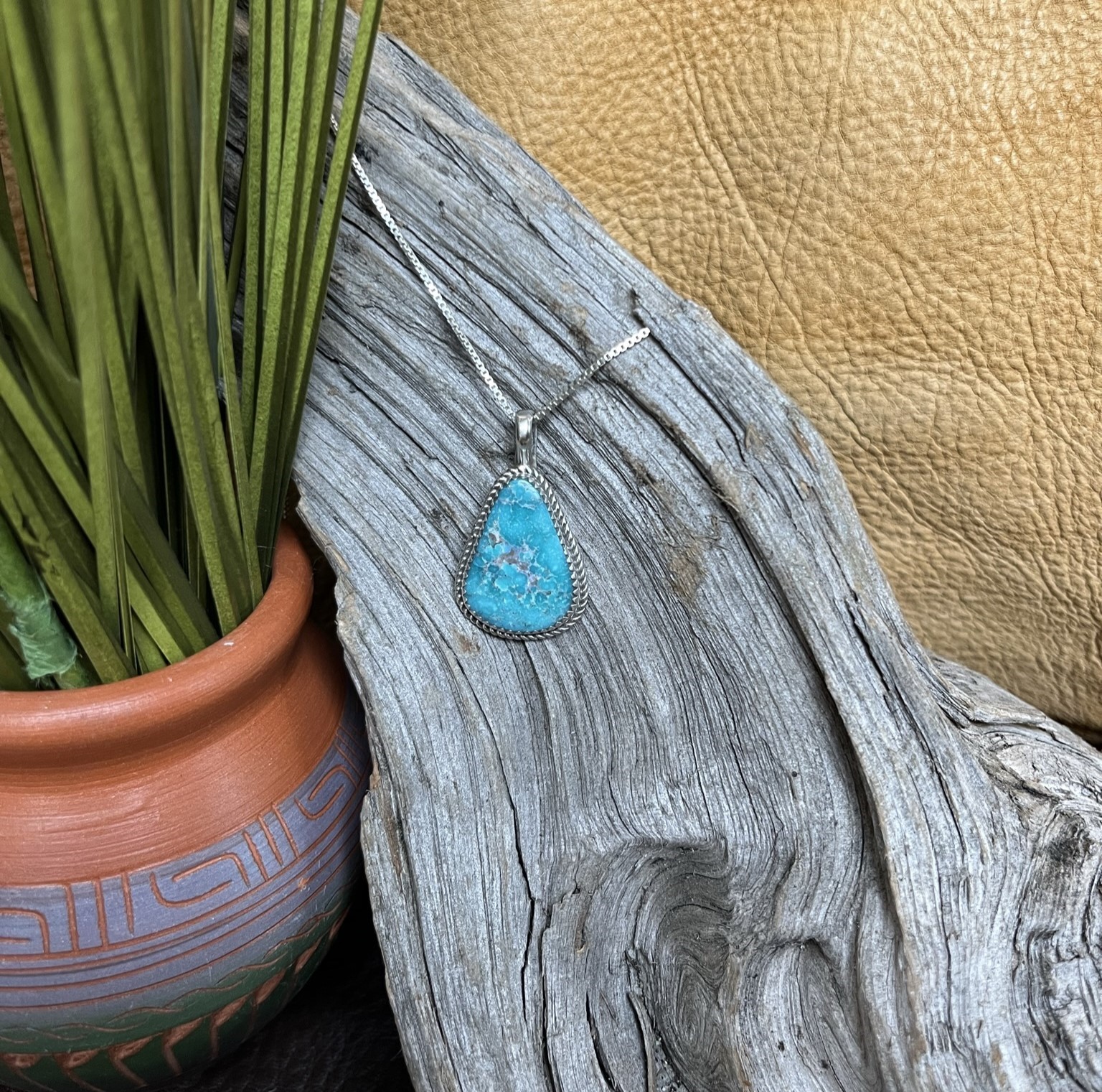 White Water Turquoise Pendant - Native American Turquoise Jewelry ...