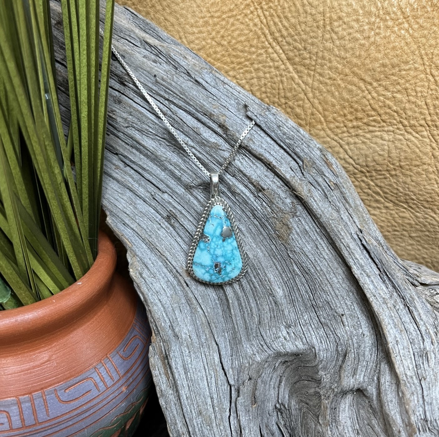 White Water Turquoise Pendant - Native American Turquoise Jewelry ...
