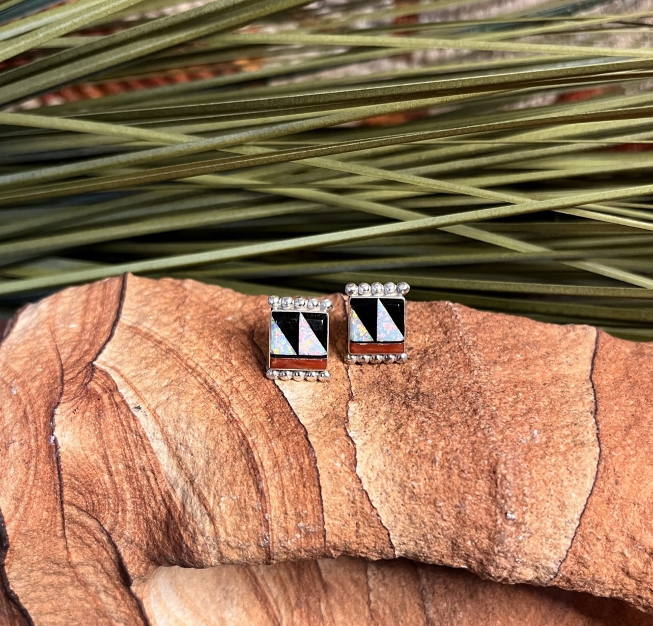 Zuni Earrings - Native American Turquoise Jewelry - Dakota Sky Stone