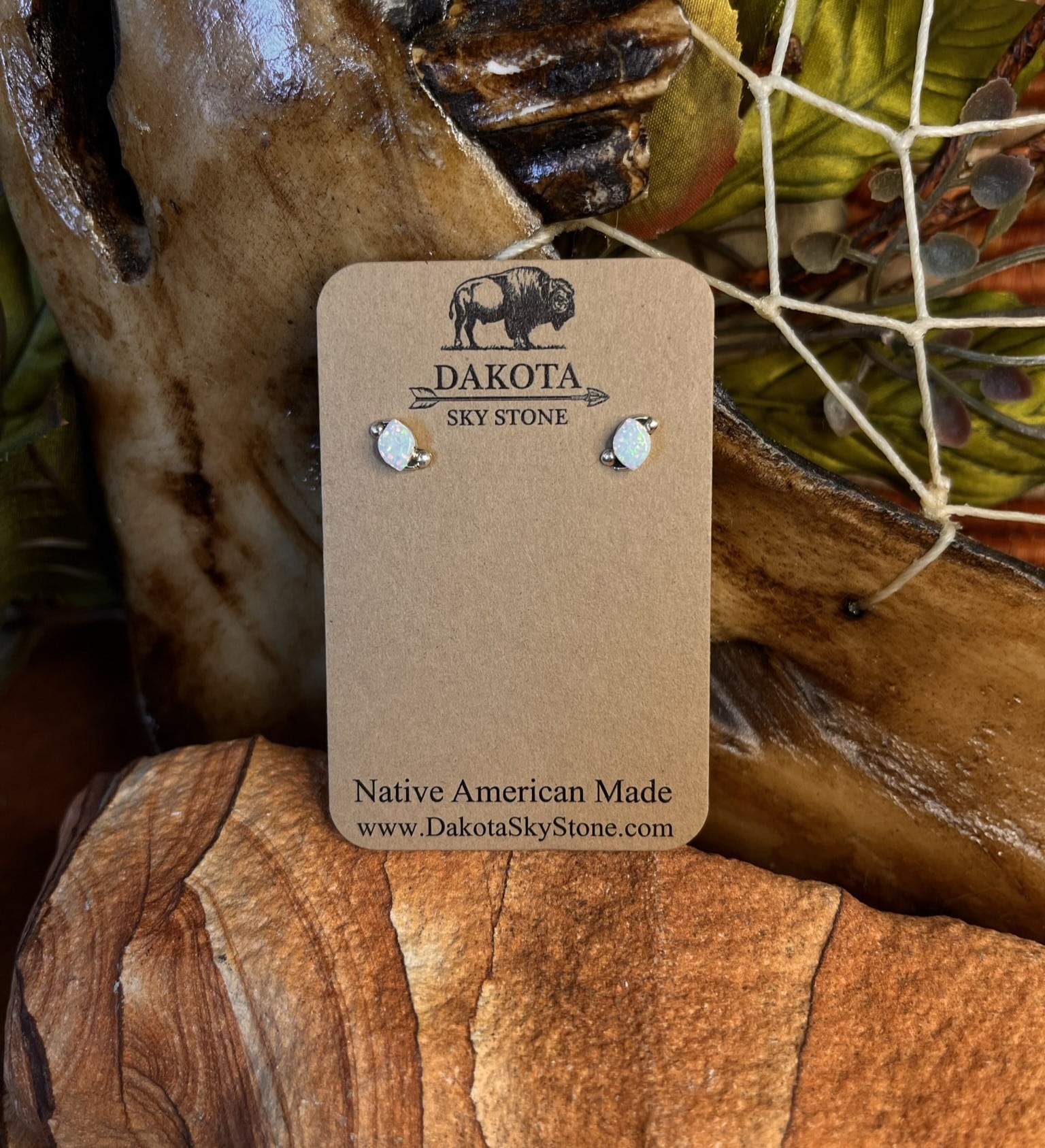 Opal Post Style Earrings - Native American Turquoise Jewelry - Dakota ...