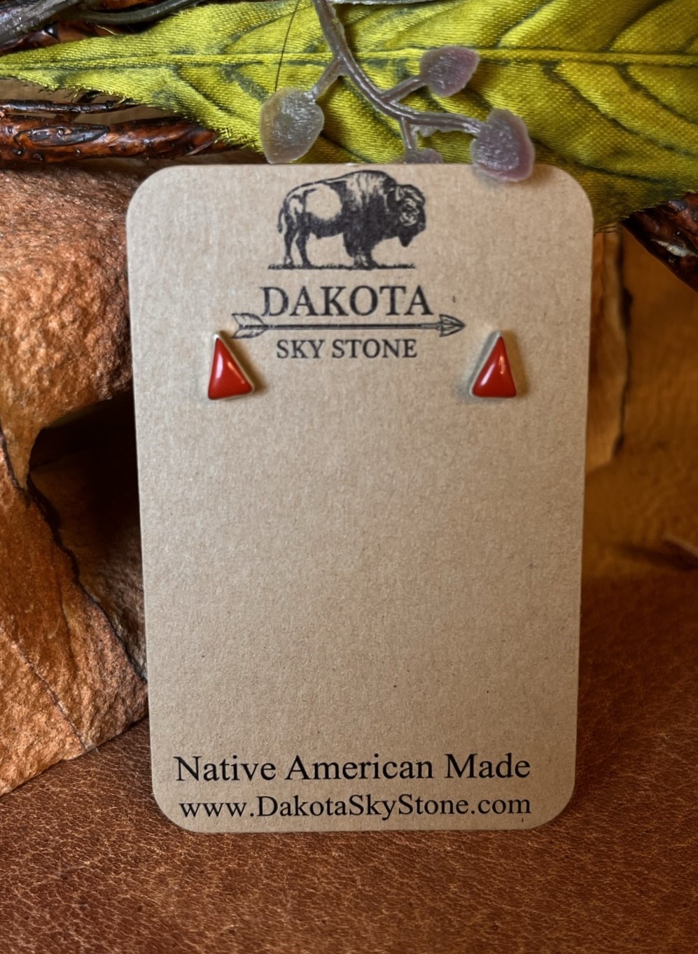 Coral Post Style Earrings - Native American Turquoise Jewelry - Dakota ...