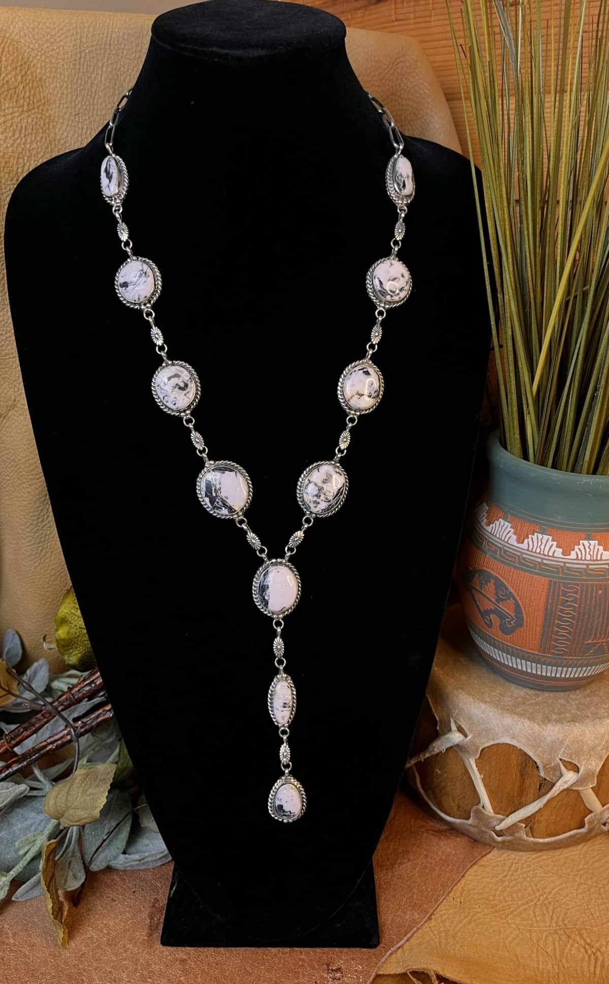 White Buffalo Set - Native American Turquoise Jewelry - Dakota Sky Stone