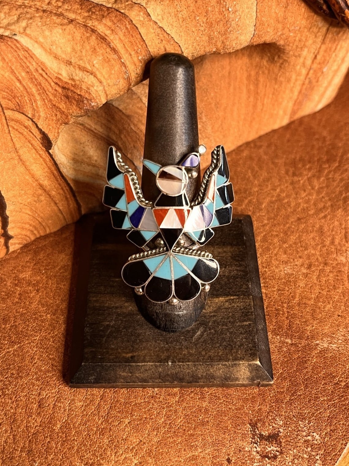 Zuni Ring Sz. 8 - Native American Turquoise Jewelry - Dakota Sky Stone