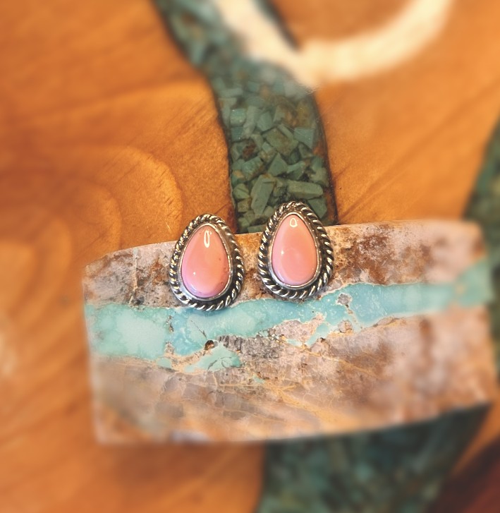 Pink Conch Earrings Native American Turquoise Jewelry Dakota Sky Stone