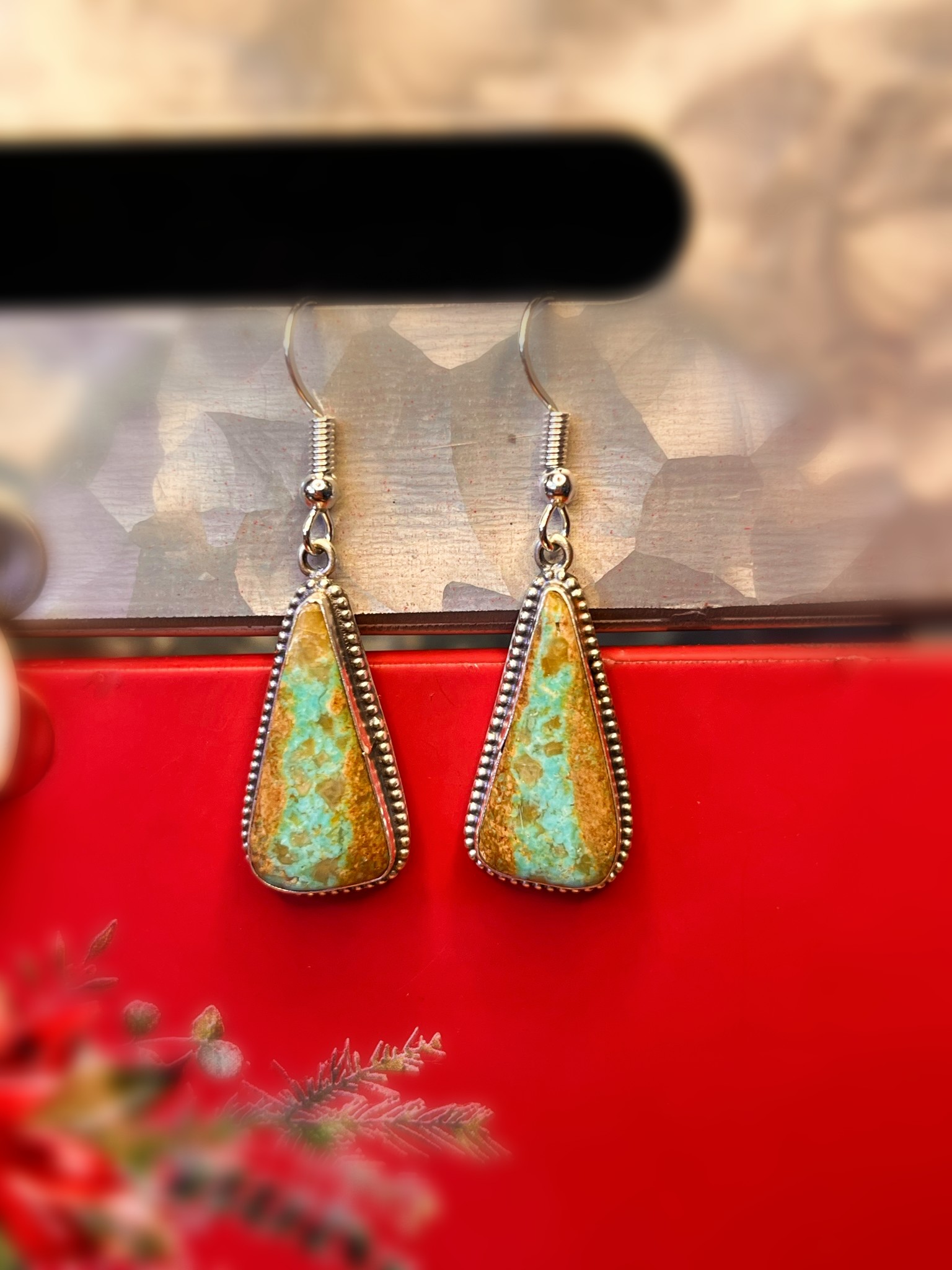 Boulder Turquoise Earrings - Native American Turquoise Jewelry - Dakota ...