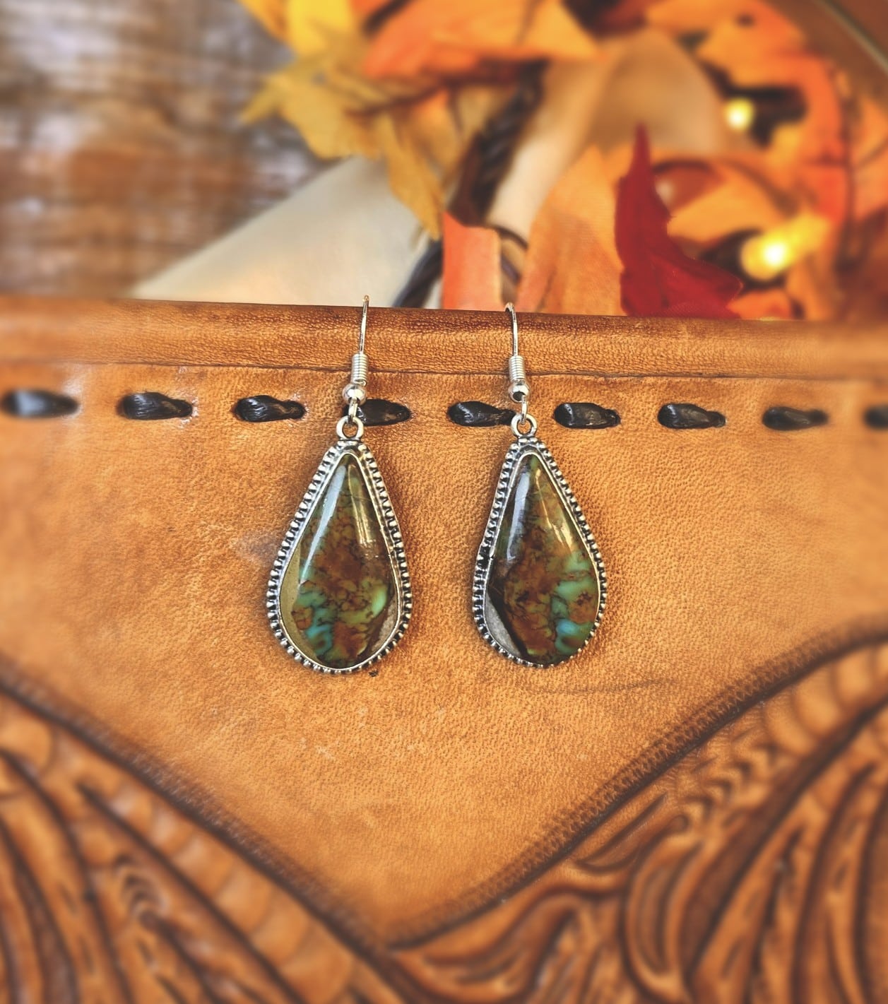 Boulder Turquoise Earrings - Native American Turquoise Jewelry - Dakota ...
